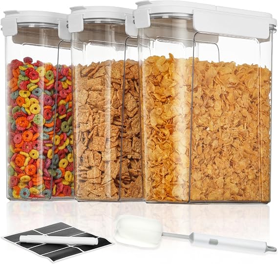 Vtopmart Cereal Containers Set, 3 PCS Airtight Food Storage Container ...