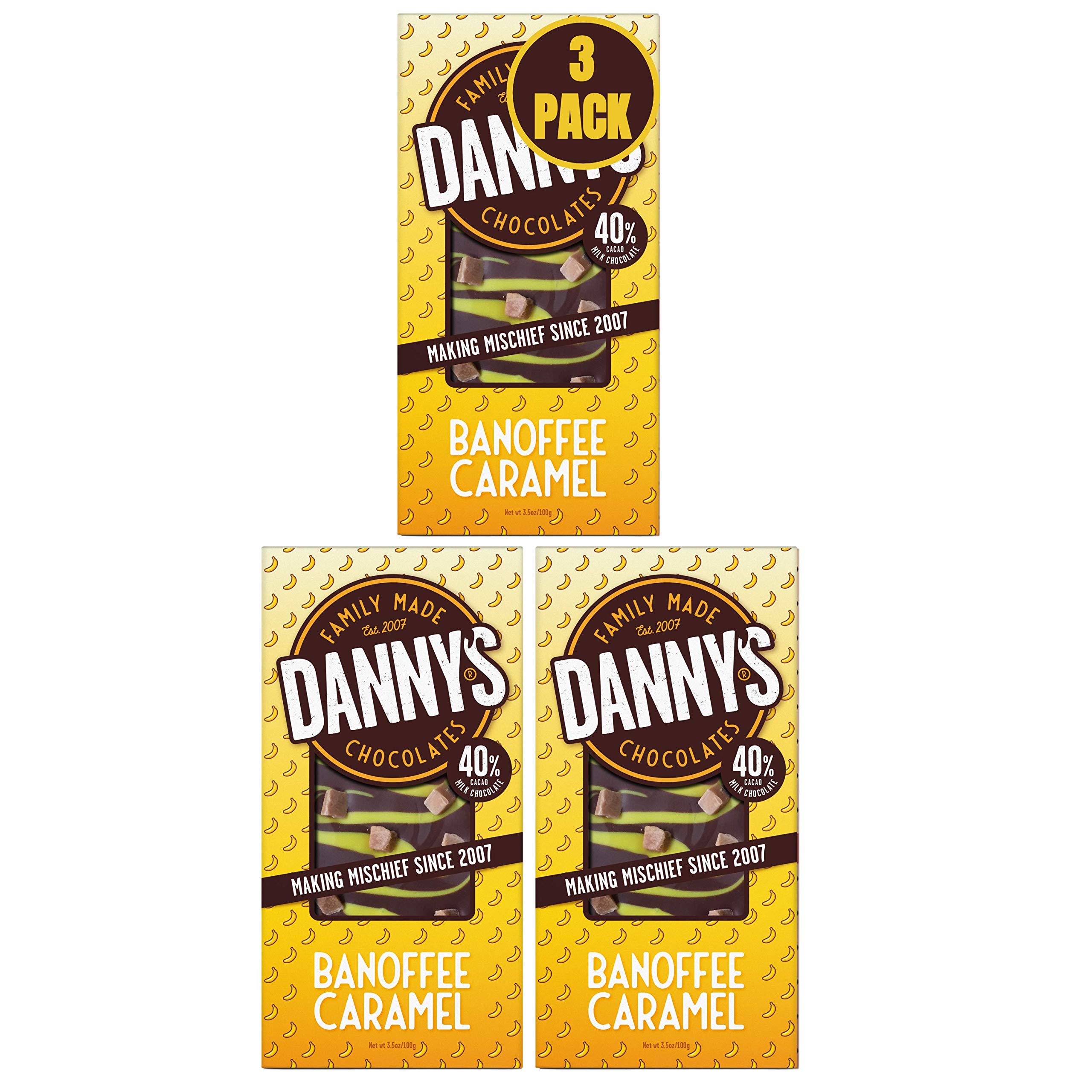 Buy Danny's Chocolates Banoffee Caramel Chocolate Bars - 3 x 80g ...