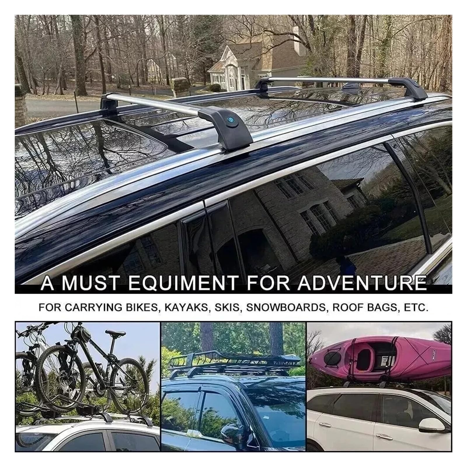 Cargo Carrier No Roof Rack Auto Dynasty Roof Rack Cross Bars - Black ...