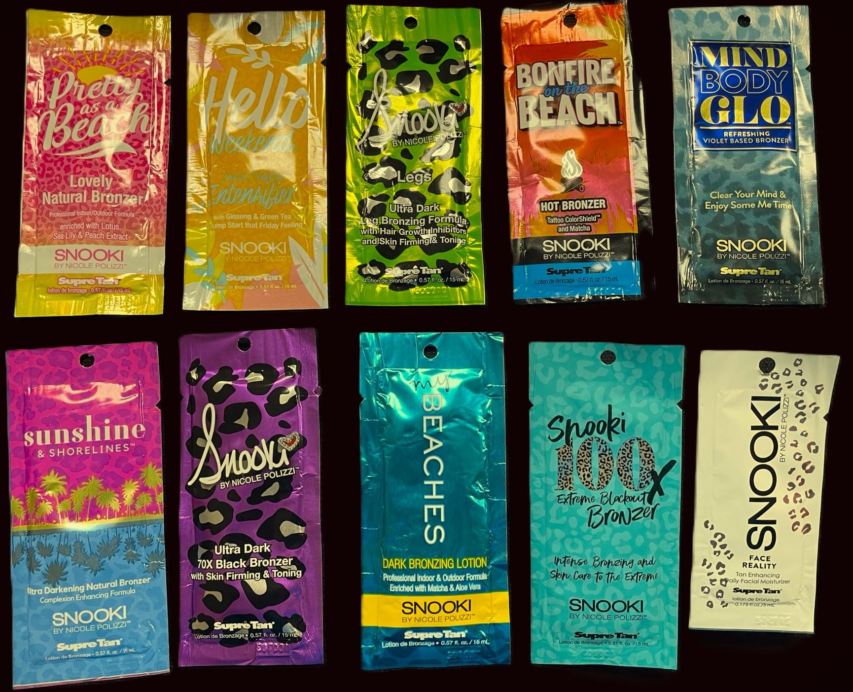 Amazon.com : Supre 10 SNOOKI INDOOR TANNING PACKETS, Brown : Beauty ...