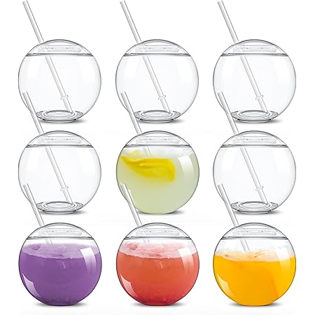 Amazon.com: Fishbowl / Sphere Shaped Reusable Drinking Party Cups, 4 ...