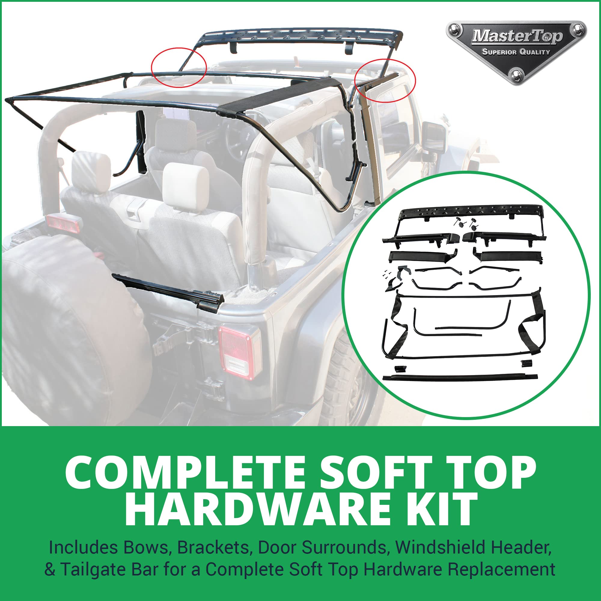 Snapklik.com : MasterTop Soft Top And Frame - Fits Jeep Wrangler JK 2 ...