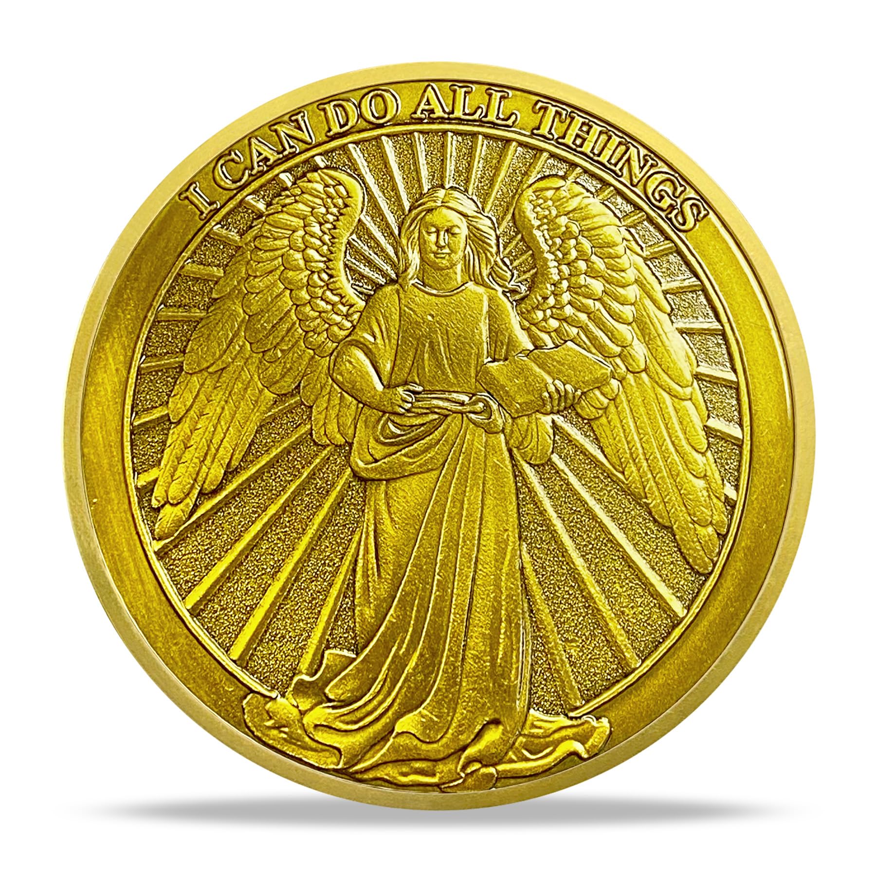 Amazon.com : Christian Challenge Coin - Philippians 4:13 Angel Radiance ...