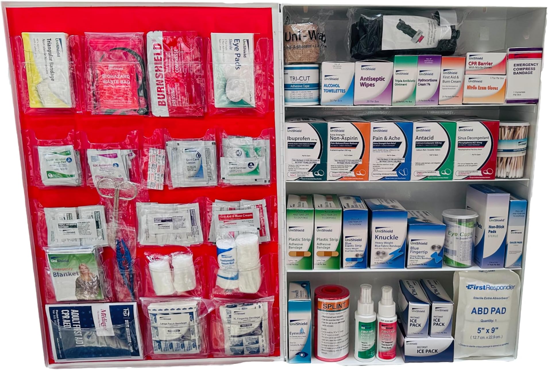 Amazon.com: UniShield 4-Shelf Restaurant Metal 1st Aid Cabinet Class B ...