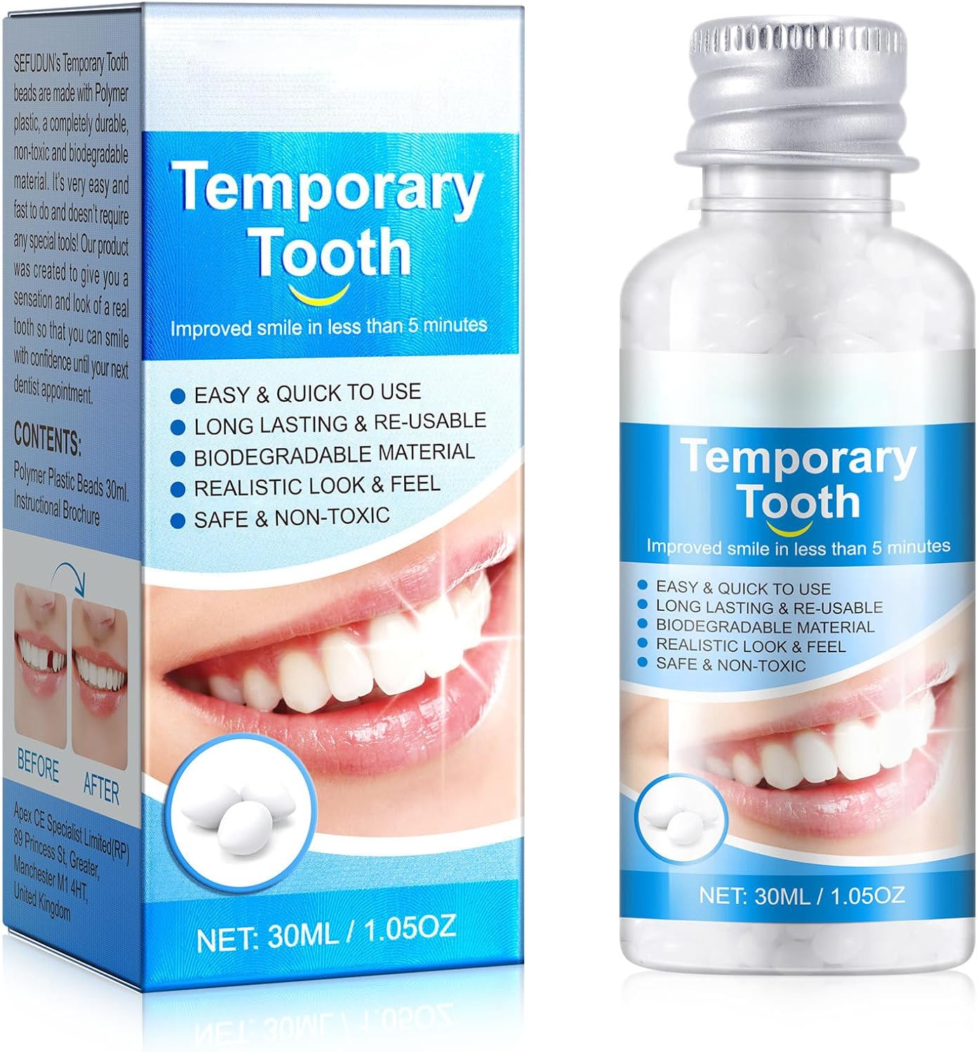 Temporary Tooth Filling Repair Kit - Moldable False Teeth, Dentures ...
