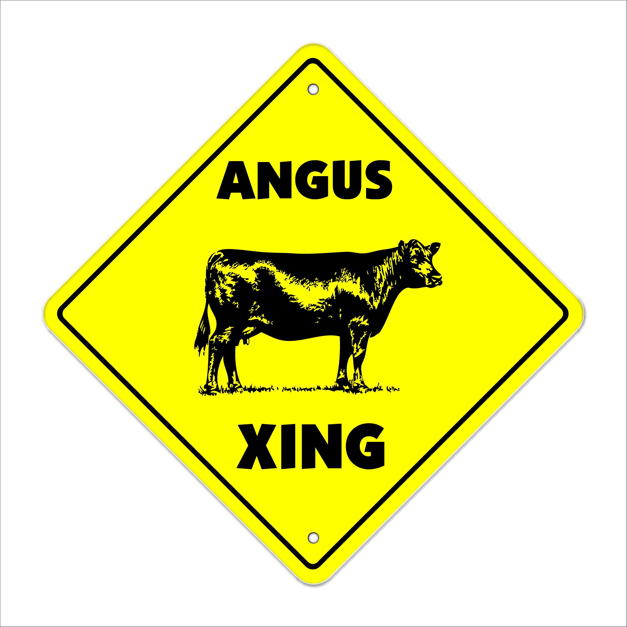 Amazon.com: Angus Crossing Sign Zone Xing | Indoor/Outdoor | 12" Tall ...