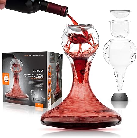 Final Touch Conundrum Wine Aerator & Revolving Decanter Set Handmade ...