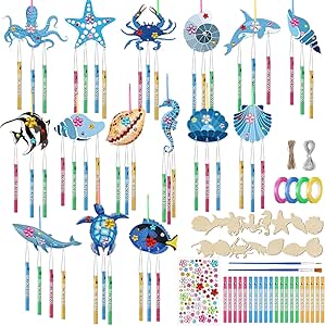 Amazon.com: 128 Pcs Summer Ocean Wind Chime Making Kit Make Your Own ...