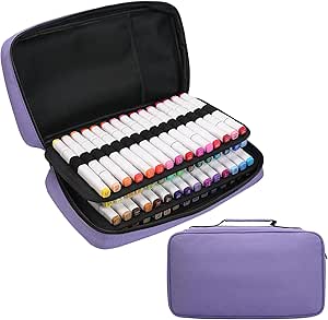 Amazon.com: BOMKEE 60 Slots Marker Organizer Case, Large Marker Case ...