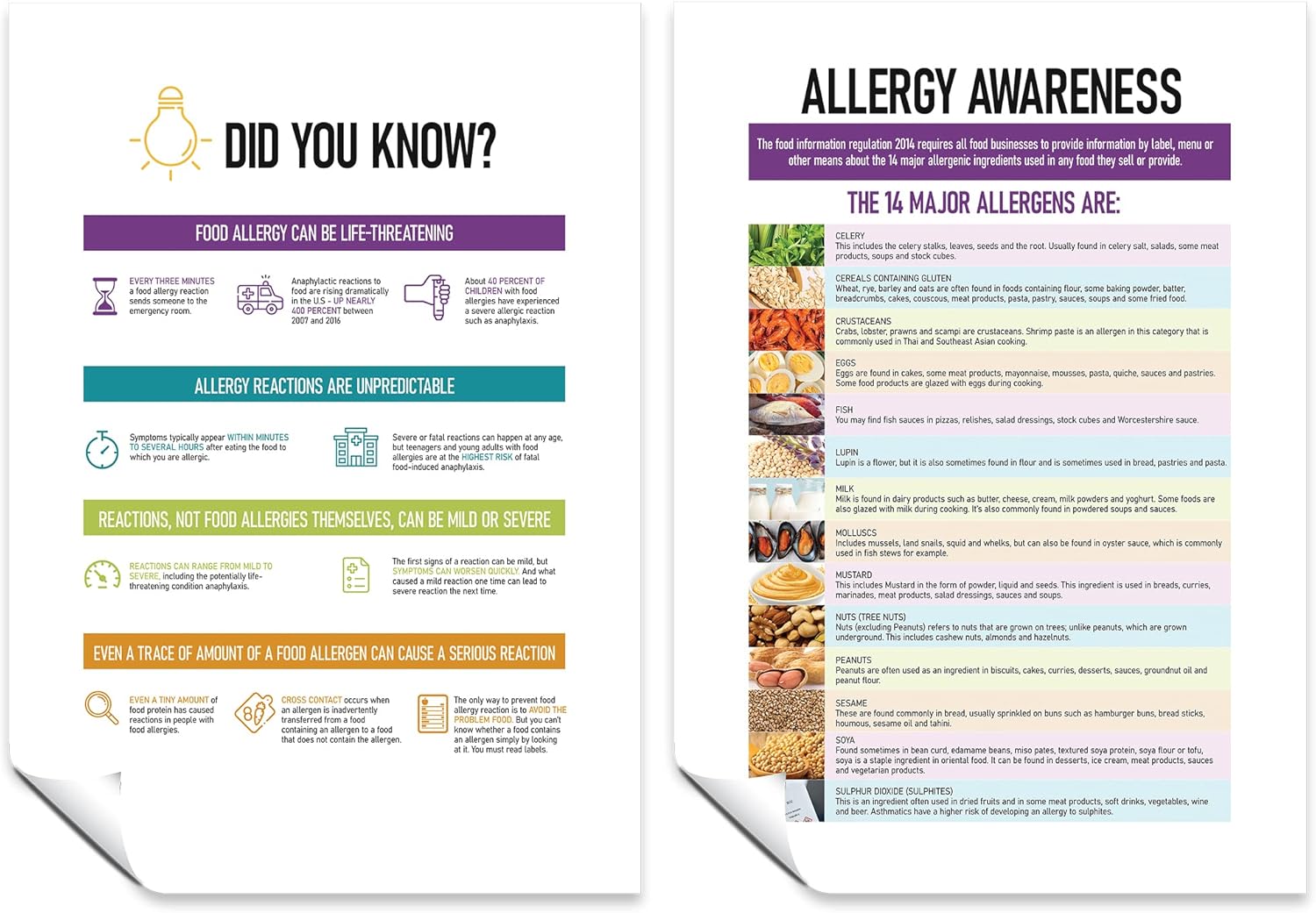 Food Allergy Awareness Notice for Restaurants & Food Intolerances ...