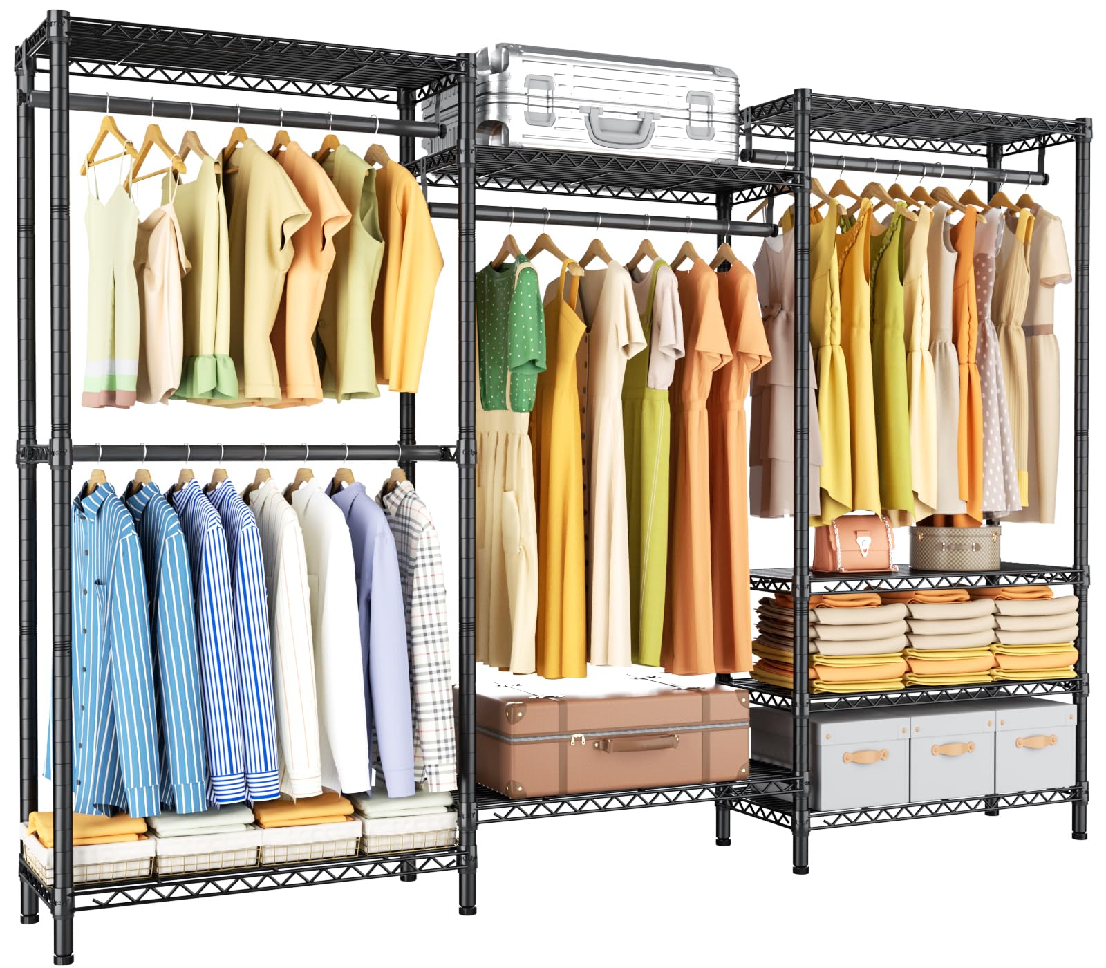 Amazon.com - Heavy Duty Garment Rack Large Clothes Rack,Freestanding ...
