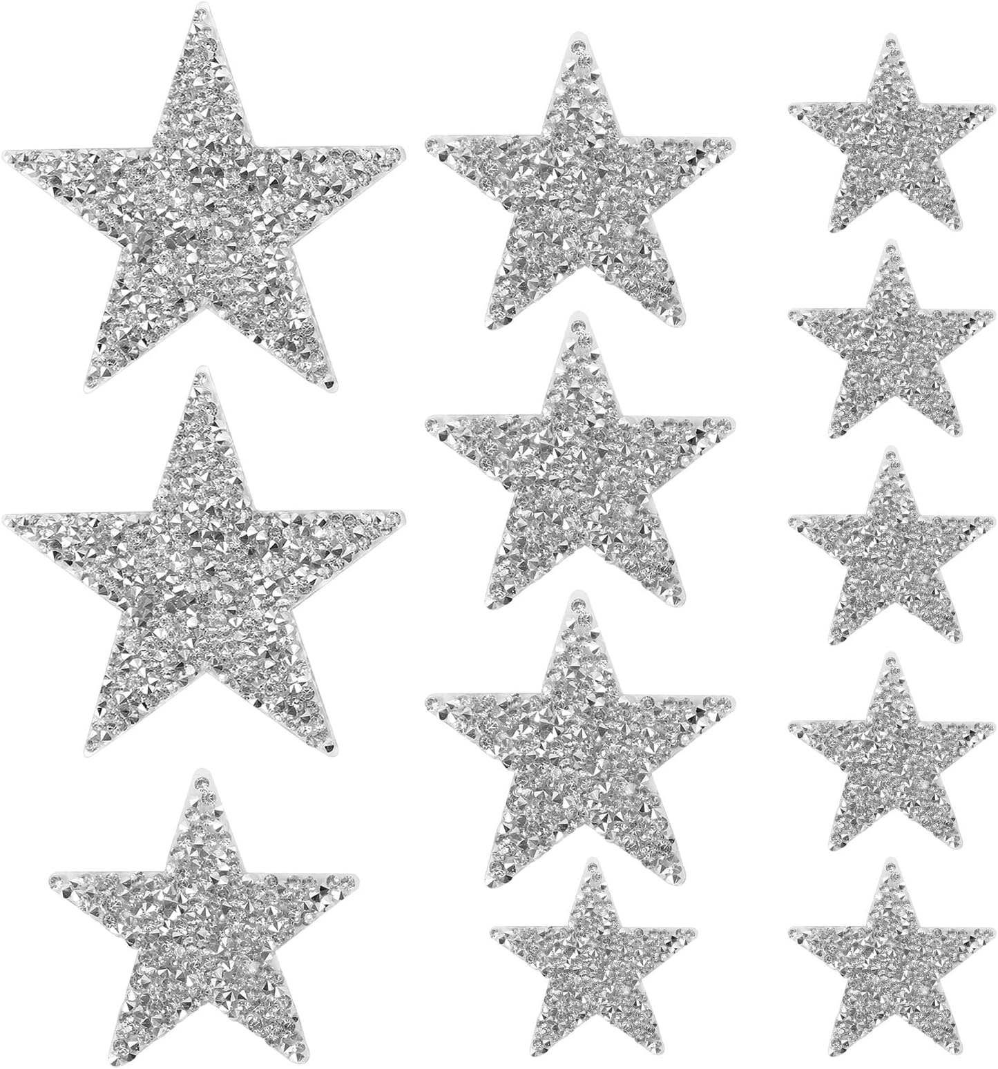 Amazon.com: Star Iron On Patches - Rhinestone Silver Adhesive Applique ...