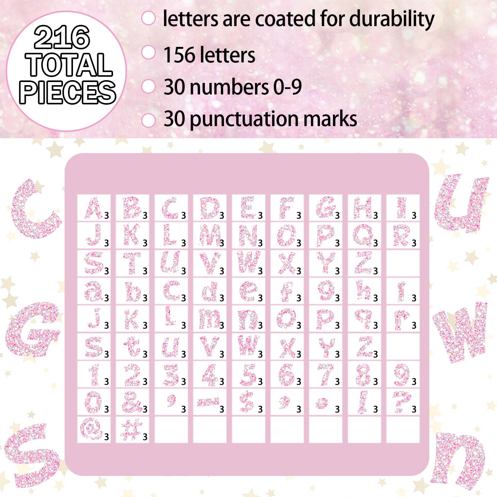 Snapklik.com : Colarr 216 Pcs Glitter Bulletin Board Letters For ...
