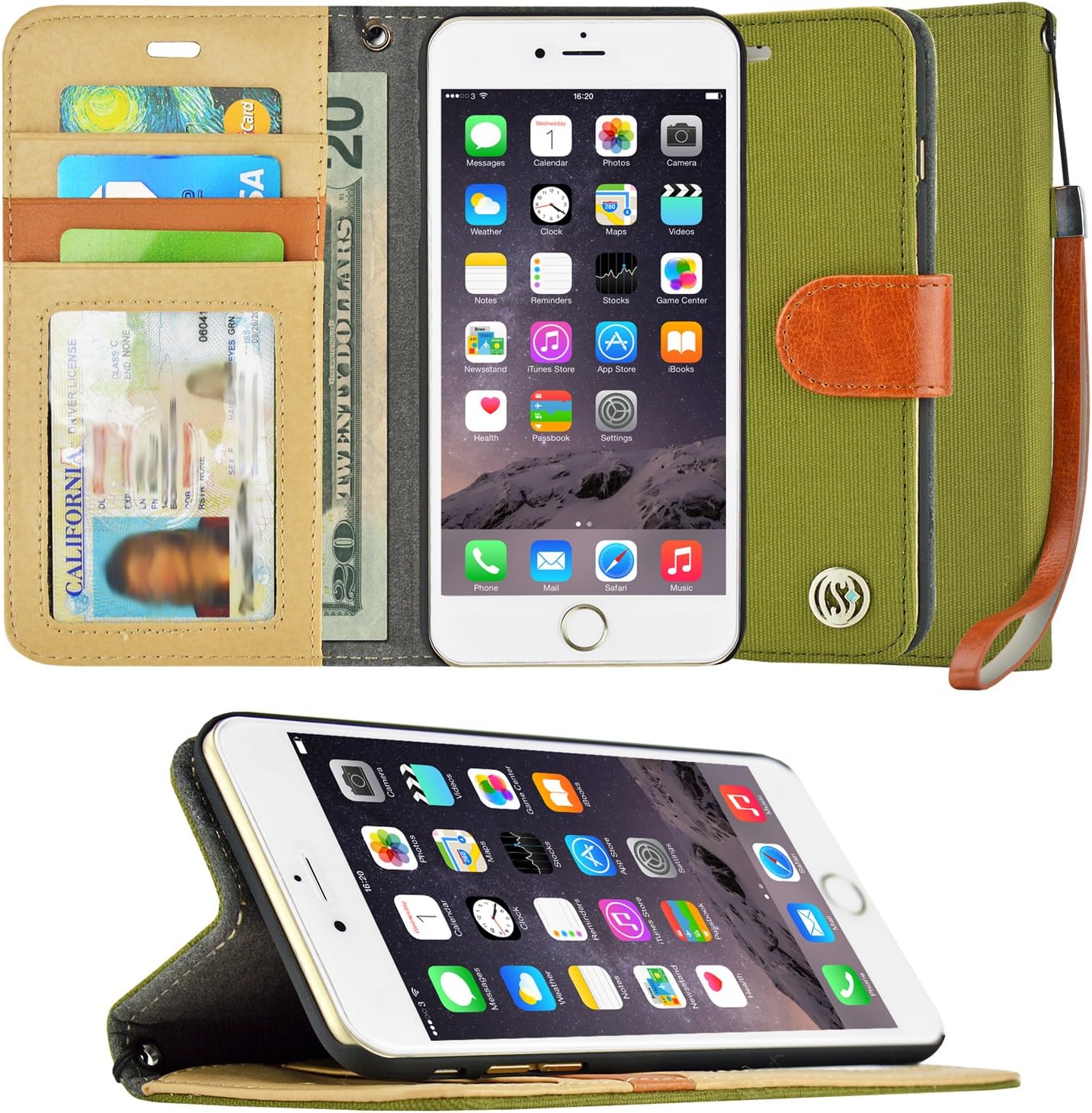 Amazon.com: iPhone 6S Plus Case, iPhone 6 Plus Wallet Case, caseen ...