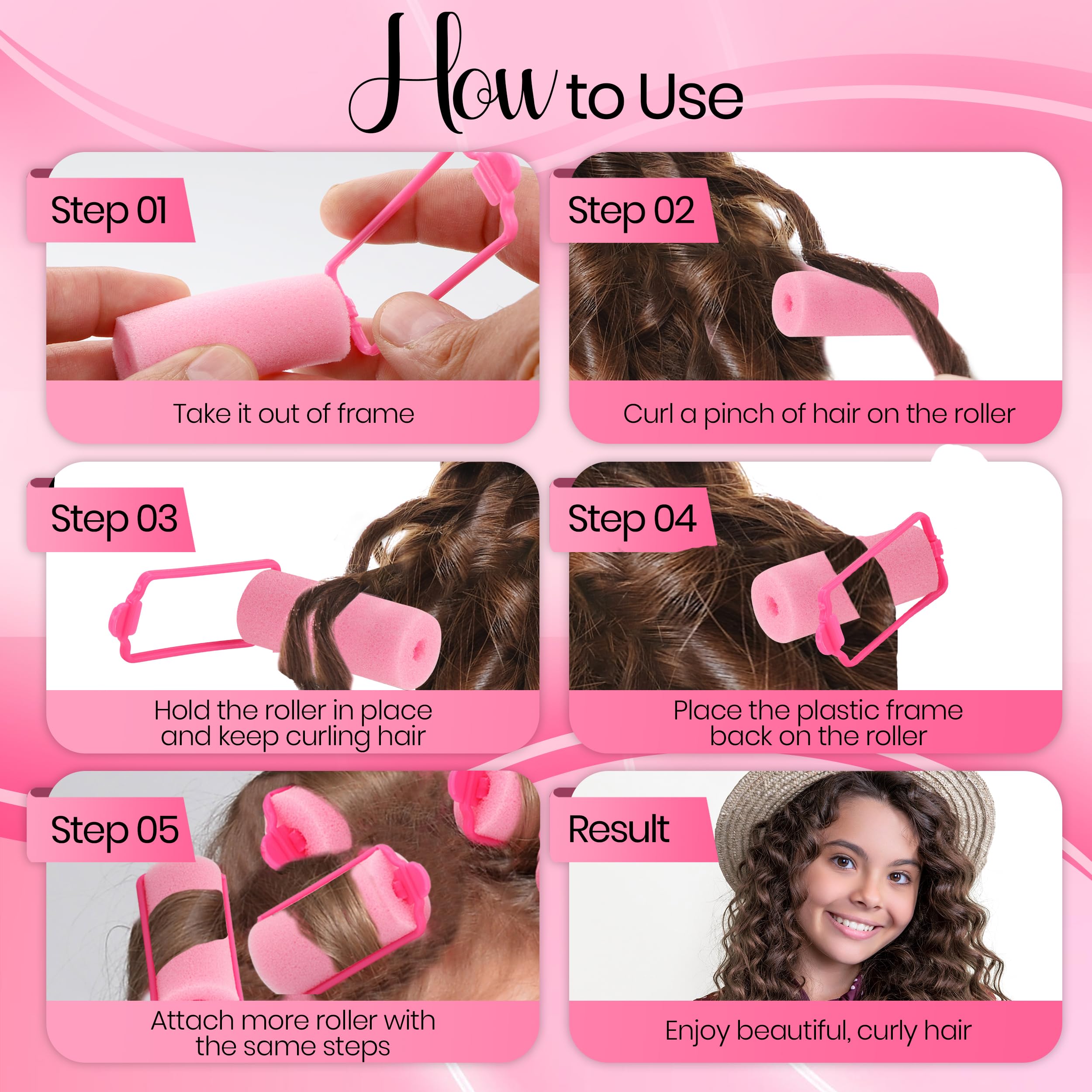 Snapklik.com : Foam Hair Roller Set, Heatless Hair Curlers To Sleep In ...