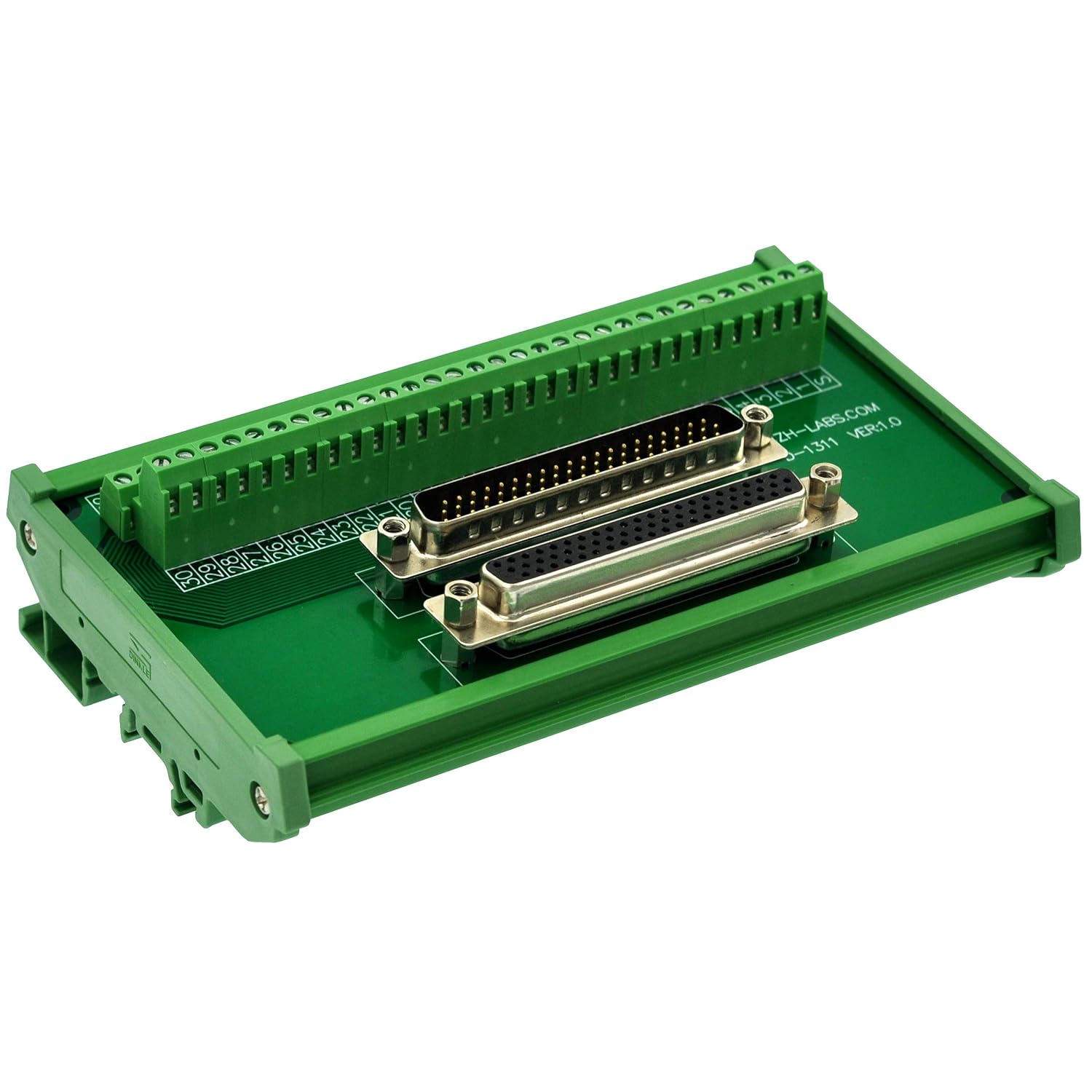 CZH-LABS DIN Rail Mount DSUB DB62HD Male/Female Header Interface Module ...