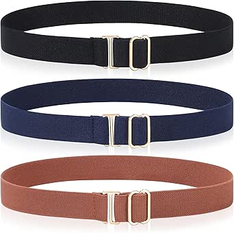 Amazon.com: Kajeer Kids Elastic Belt for Girls,3 Pack Stretch Belts ...
