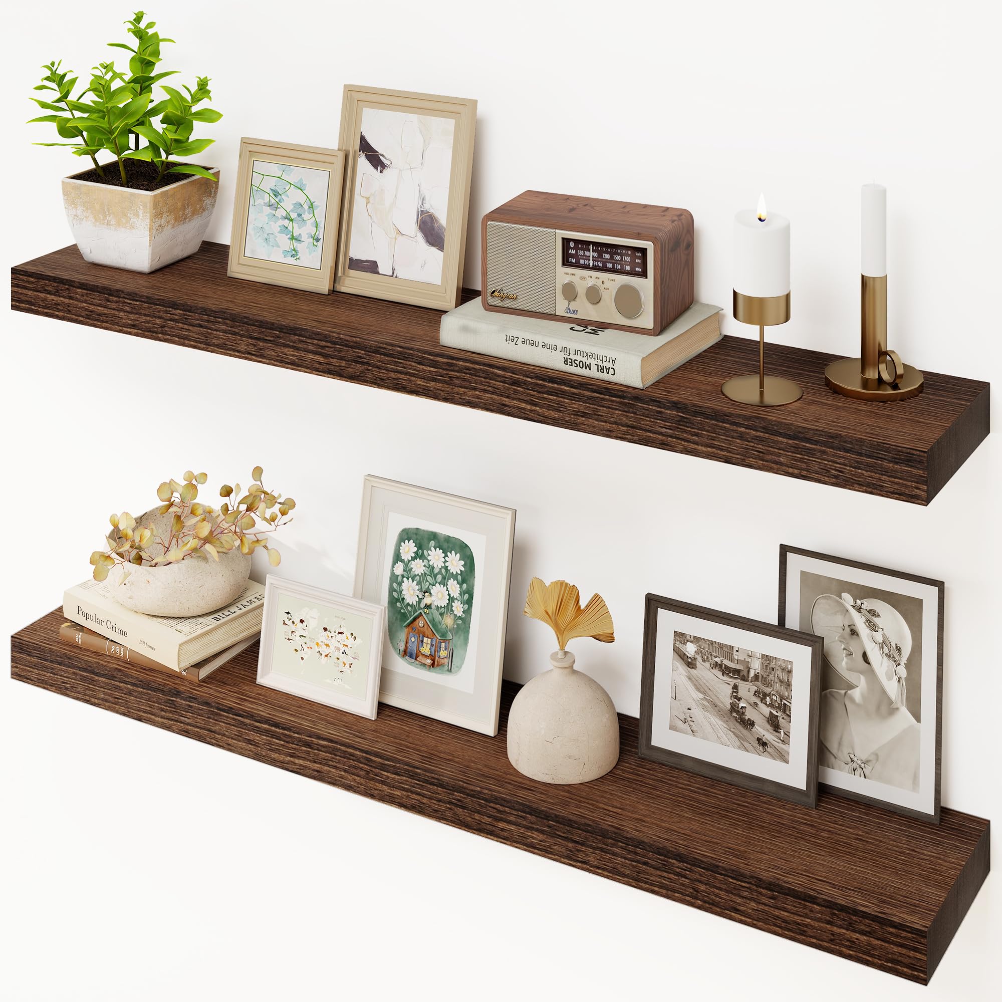 Amazon.com: Marsmiles 48 inch Wood Floating Shelves for Wall, 8 inch ...