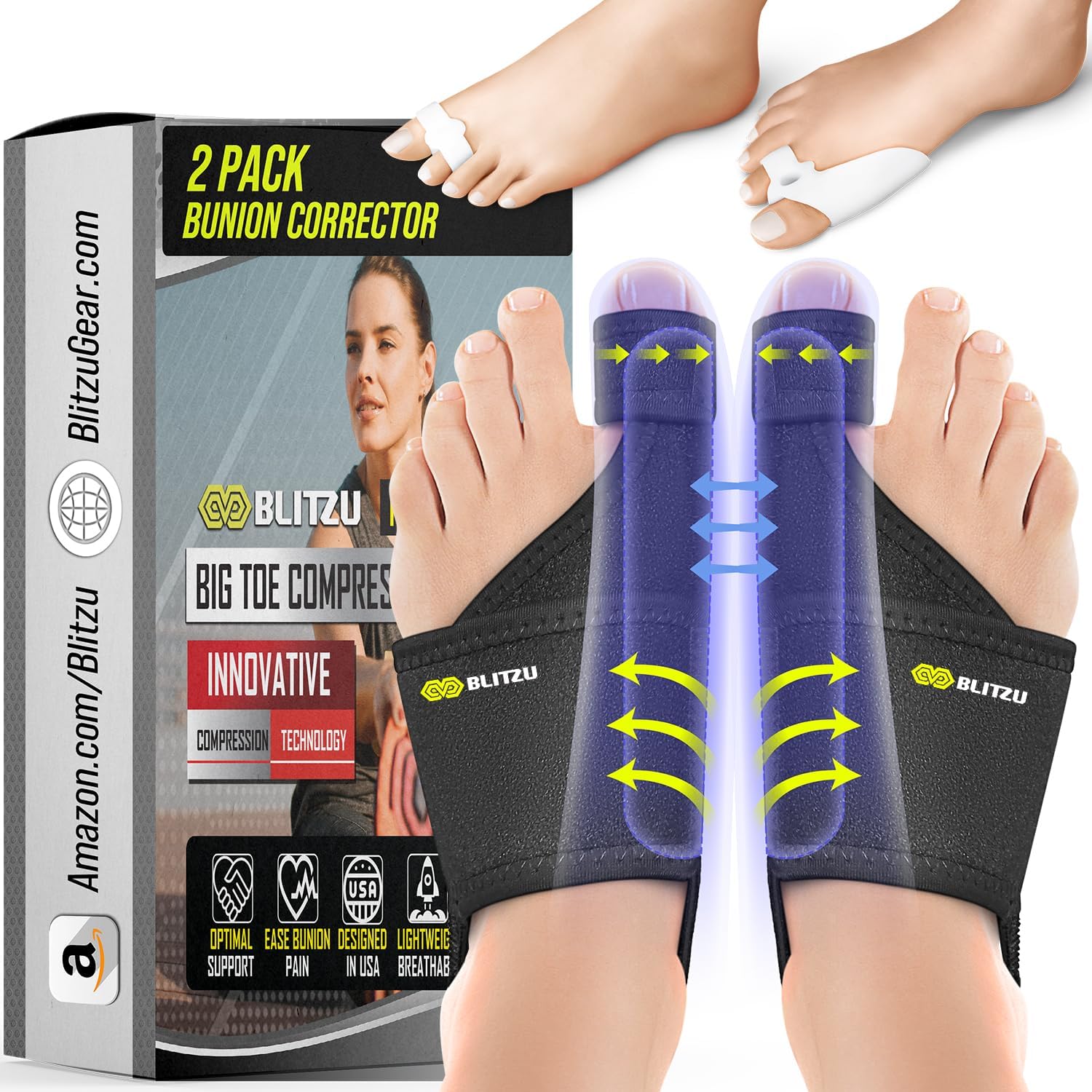 Amazon.com: Dr. Scholl's BUNION RELIEF & TOE CORRECTOR // Massaging Gel ...