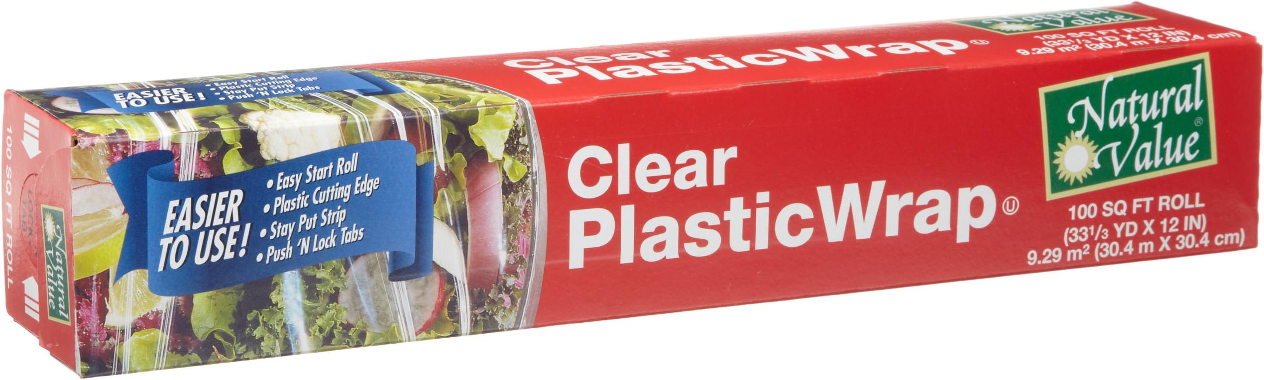 Amazon.com: Natural Value Clear Plastic Wrap, 100 Square Foot Roll ...