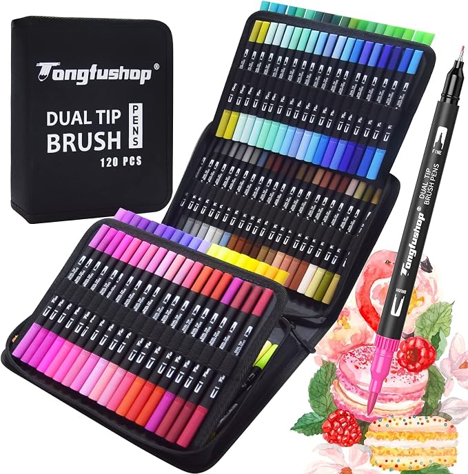 Tongfushop Rotuladores Lettering Profesionales, 120 Colores Rotulador ...