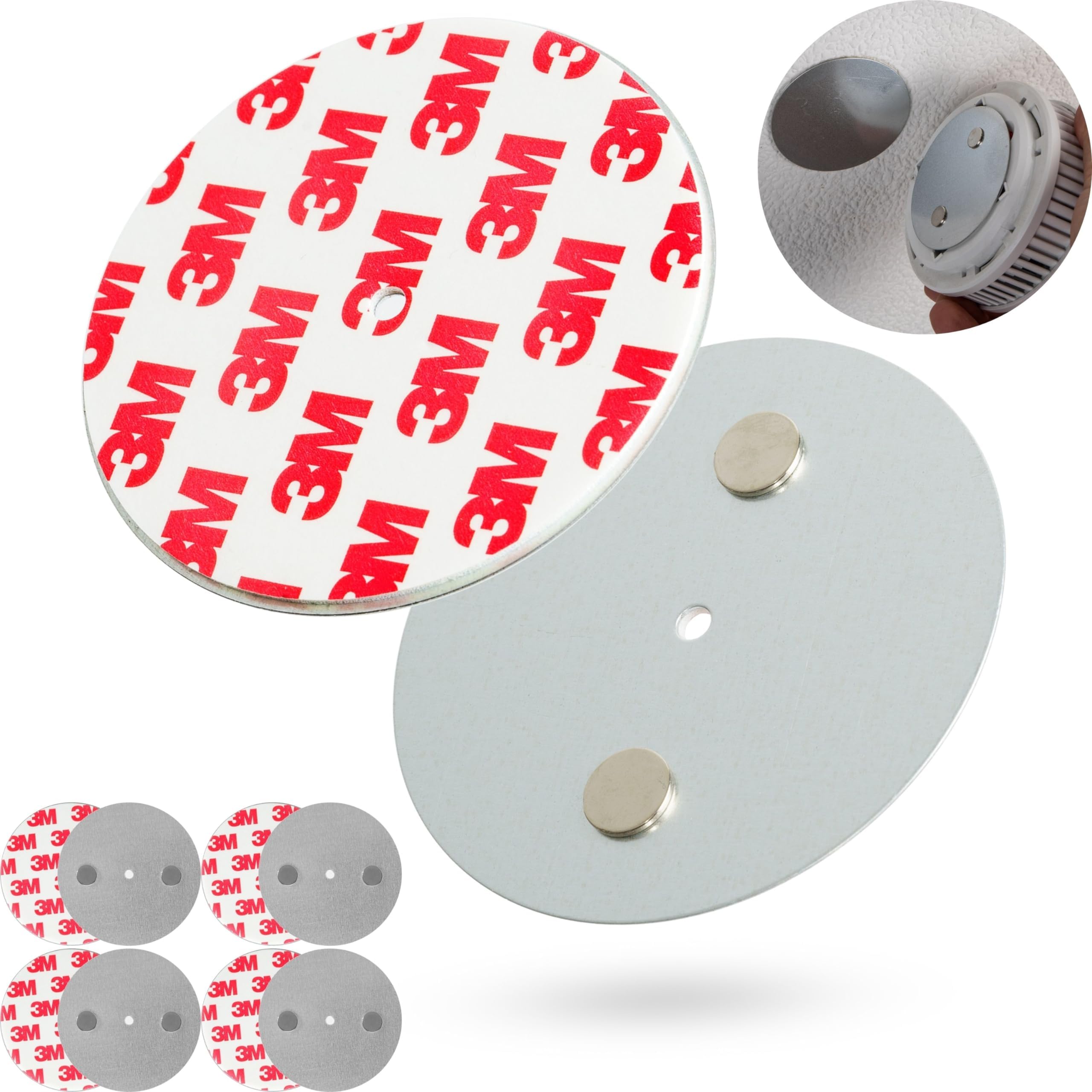 Rauchmelder Magnethalter, 5 Stück, Ø 70 mm Durchmesser, zum Kleben an ...