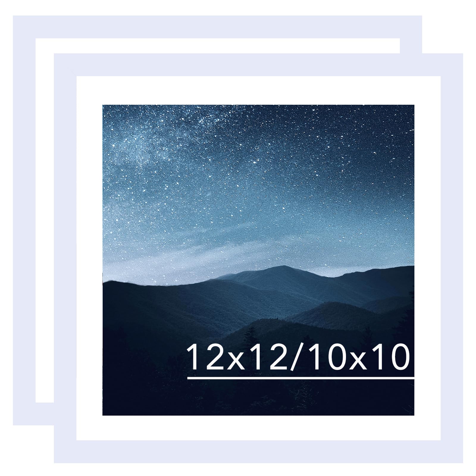 Amazon.com - JCJMY 12x12 Picture Frame Set of 2 White with 10x10 Mat ...