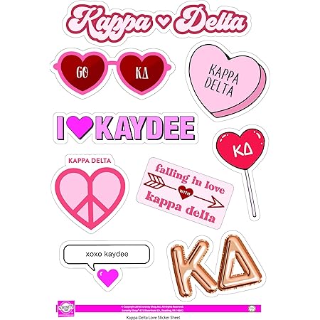 Amazon.com: Kappa Delta - Sticker Sheet - Love Theme