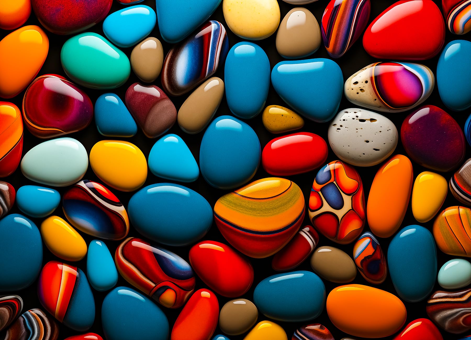 Amazon.com: Colorful Pebble Jigsaw Puzzle,Bgraamiens Jigsaw Puzzles for ...