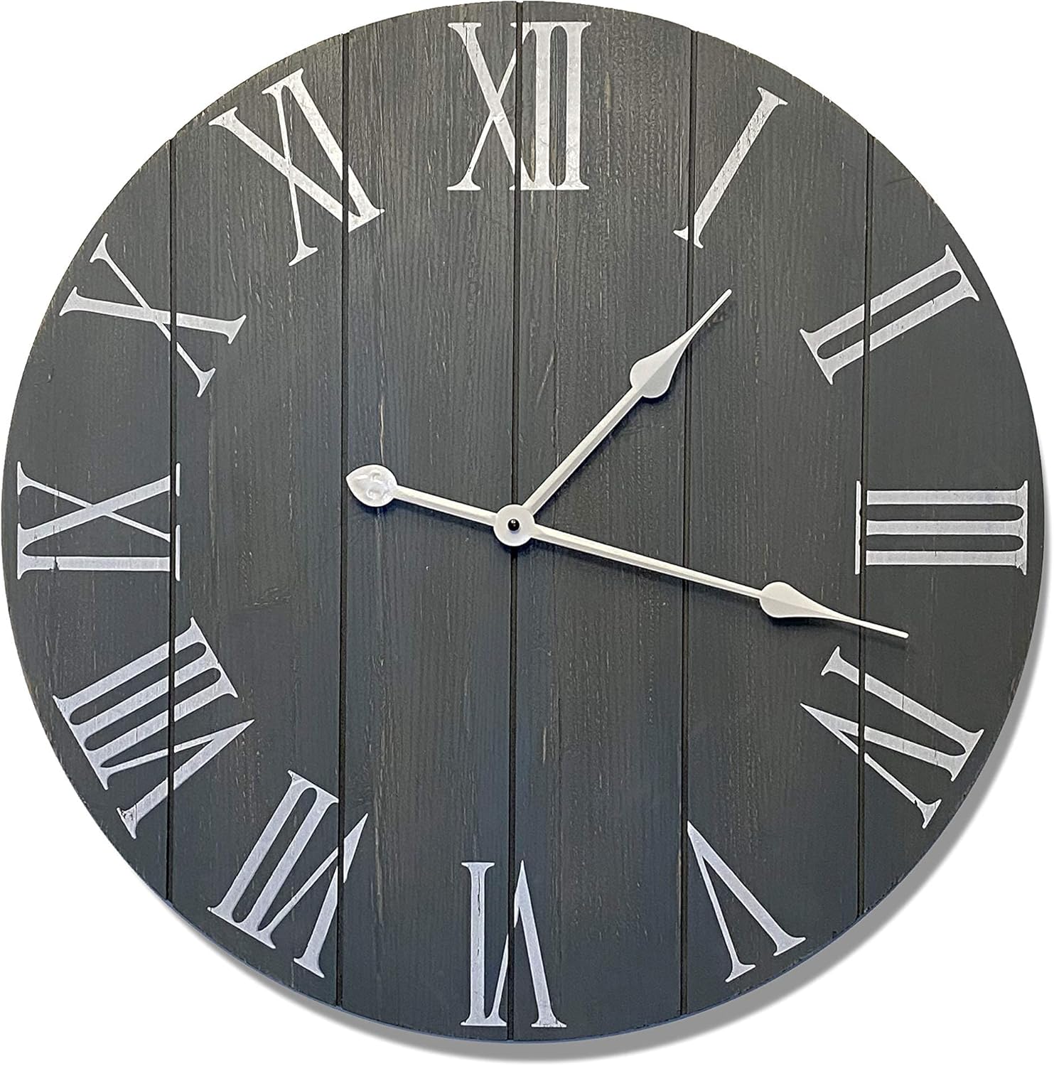 Amazon.com: 24" Large Gray Farmhouse Wall Clock - Rustic Farmhouse ...