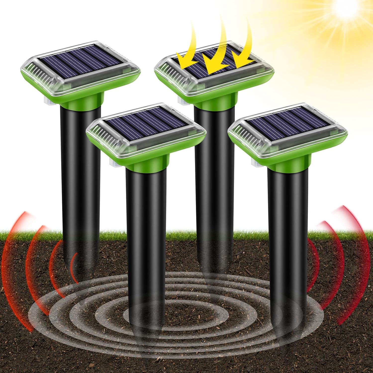 Amazon.com: Solar Mole Repellent, Ultrasonic Gopher Repeller Outdoor ...