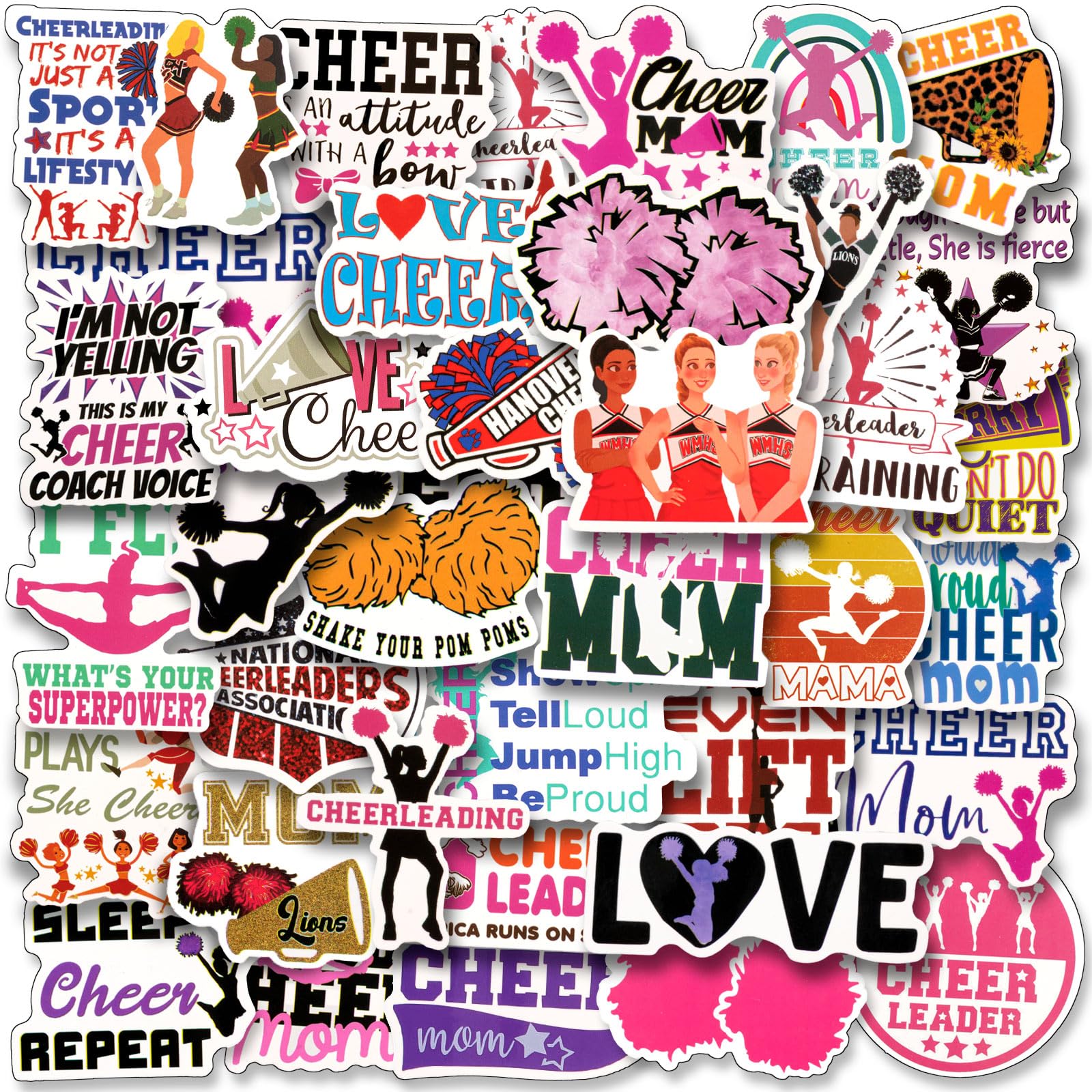 Amazon.com: 100 PCS Cheer Stickers, Cheerleading Gifts Stickers, Vinly ...