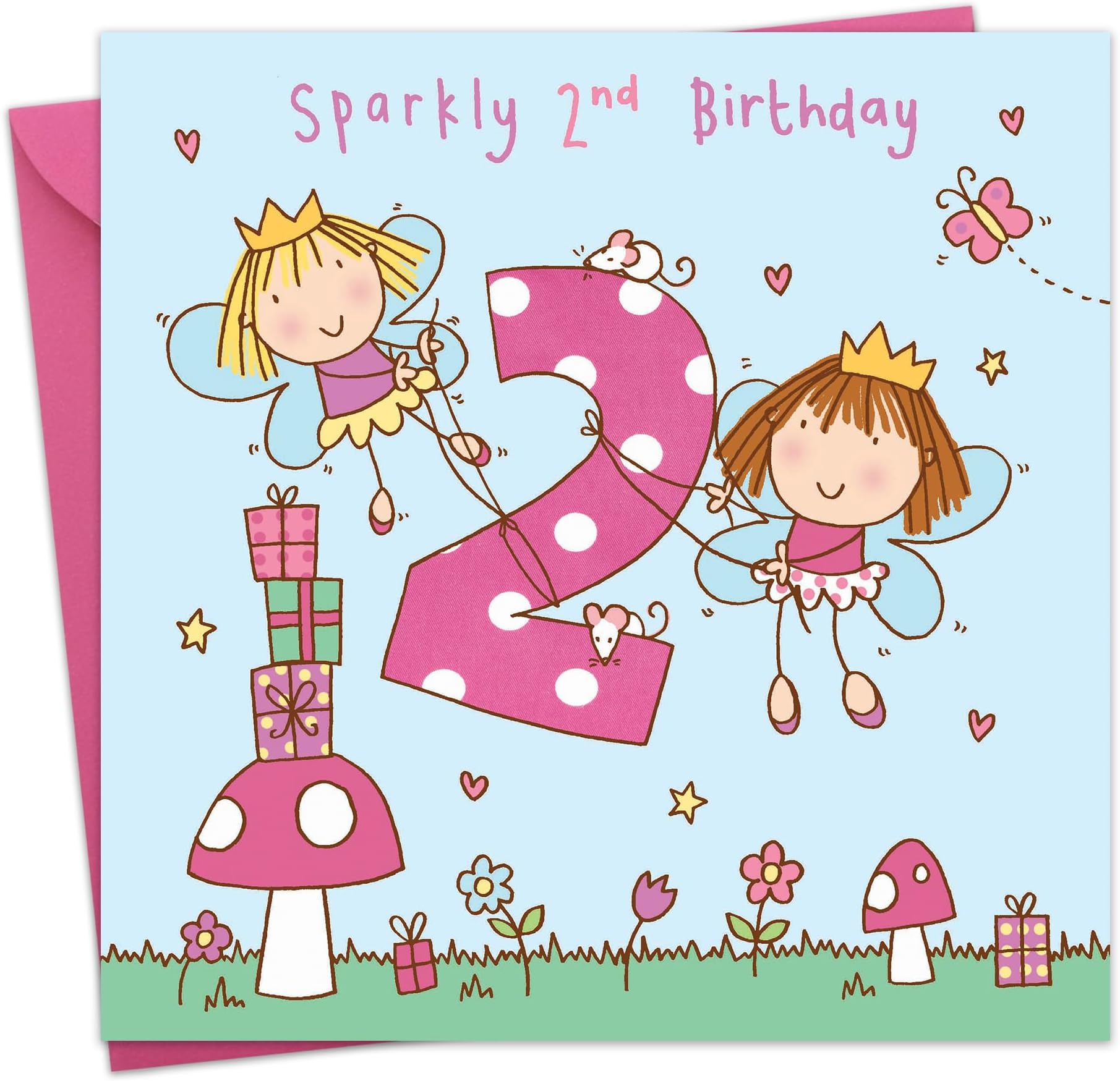 Twizler 2nd Birthday Card Girl Fairy Princess - Girls Age 2 Year Old ...