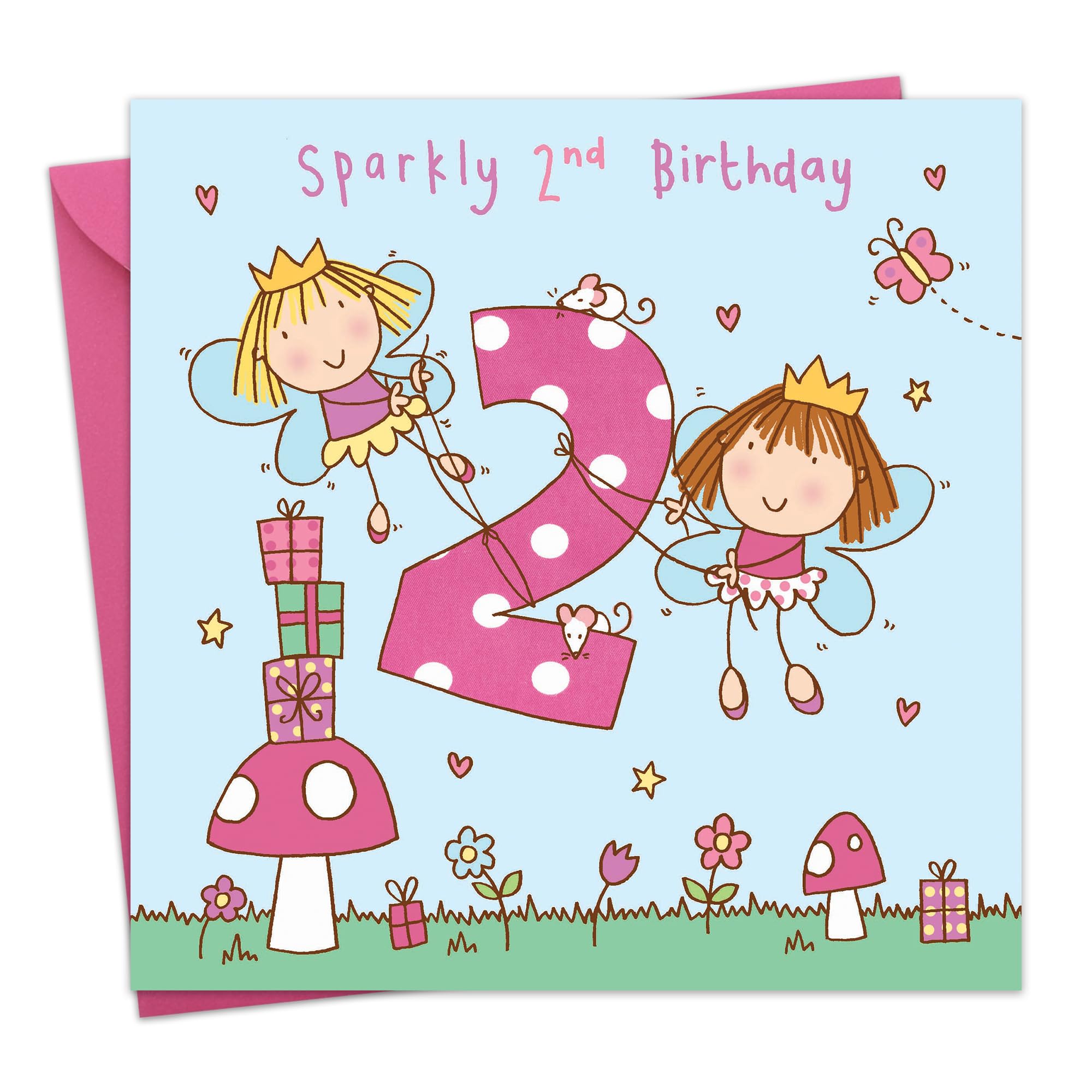 Amazon.com : Twizler 2nd Birthday Card Girl Fairy Princess – Age 2 ...