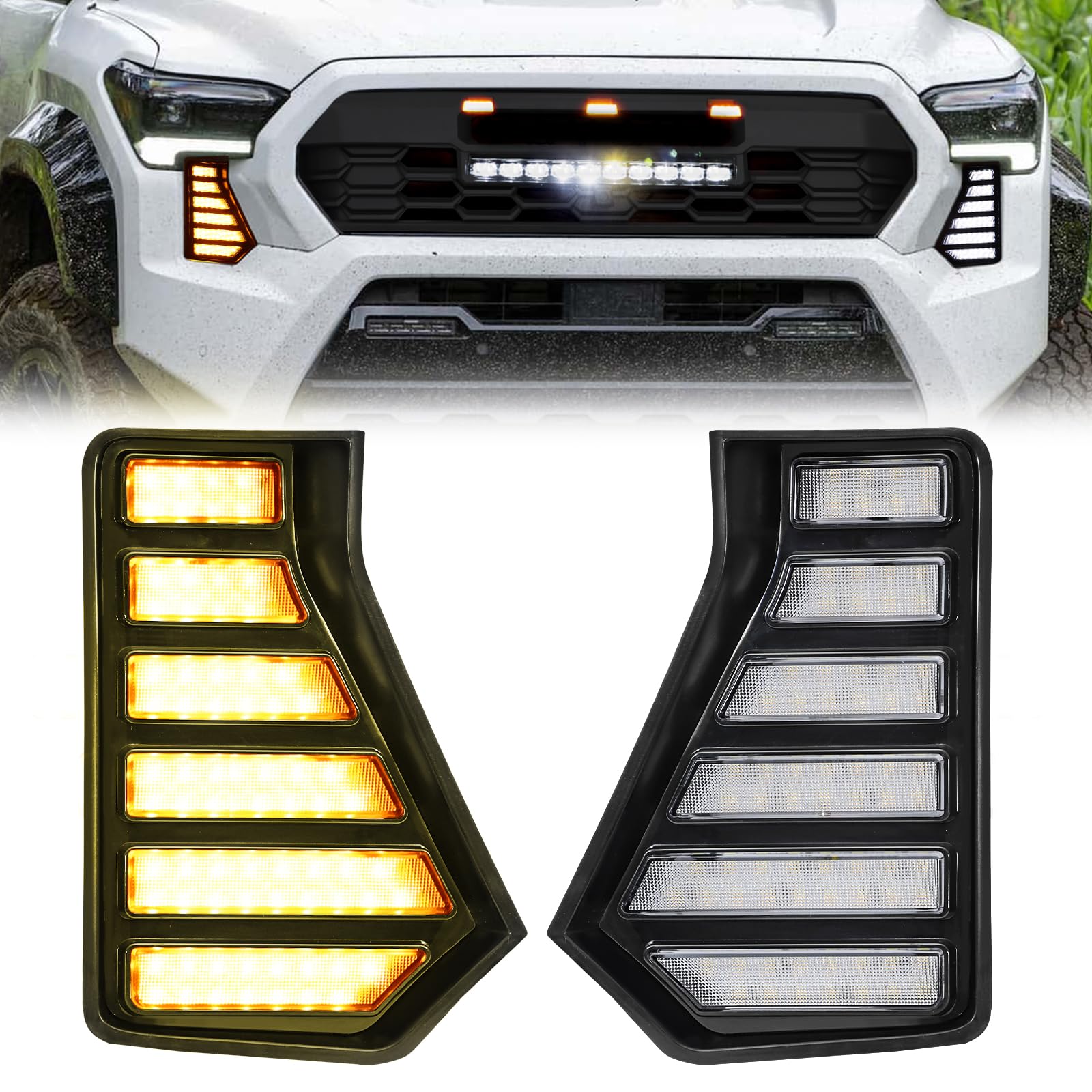 Snapklik.com : BESTZHEYU 2PCS LED Fog Lights Kit For 2024-2025 Tacoma