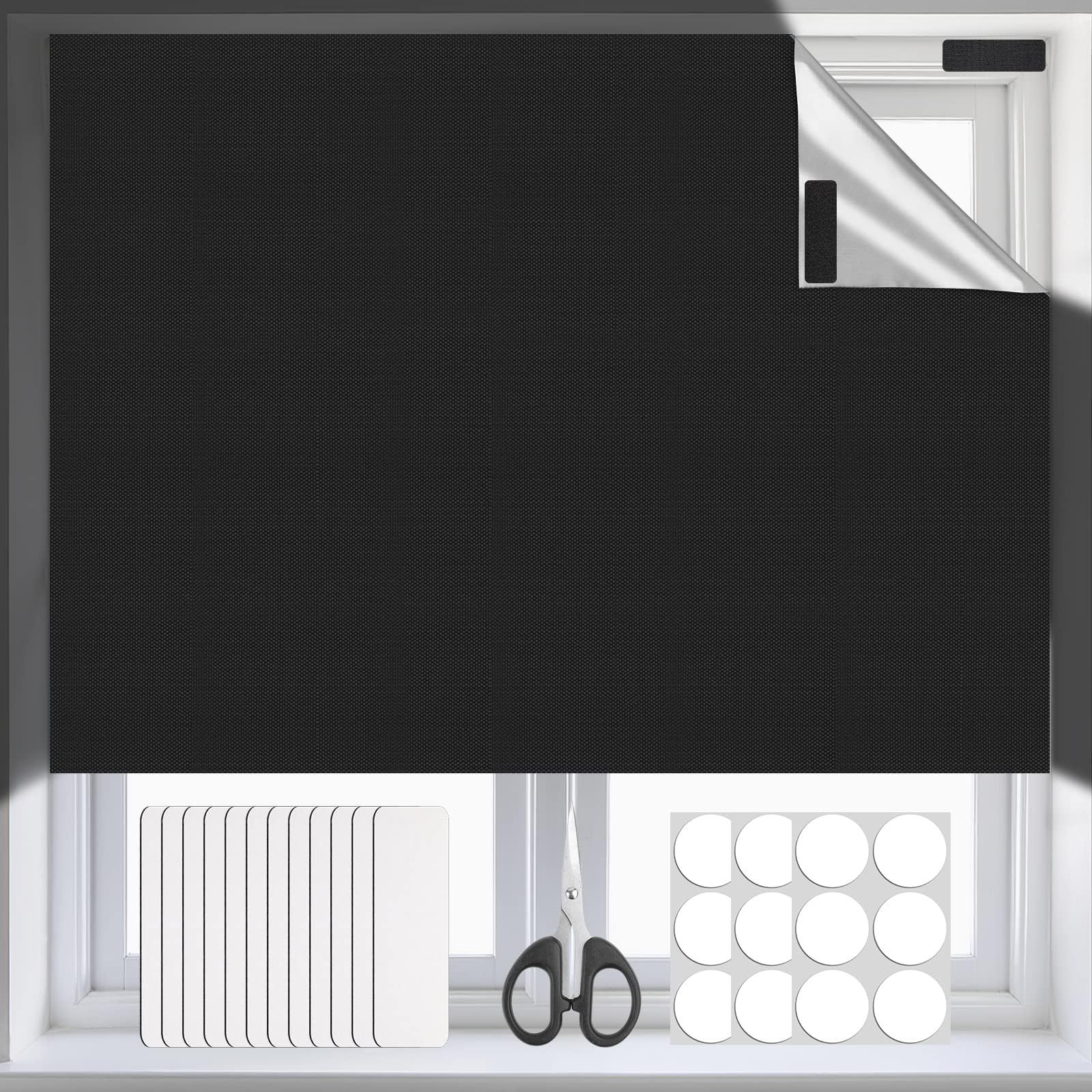 NAKHLA | Portable 100% Blackout Blind for bedroom 300x145cm stick on ...
