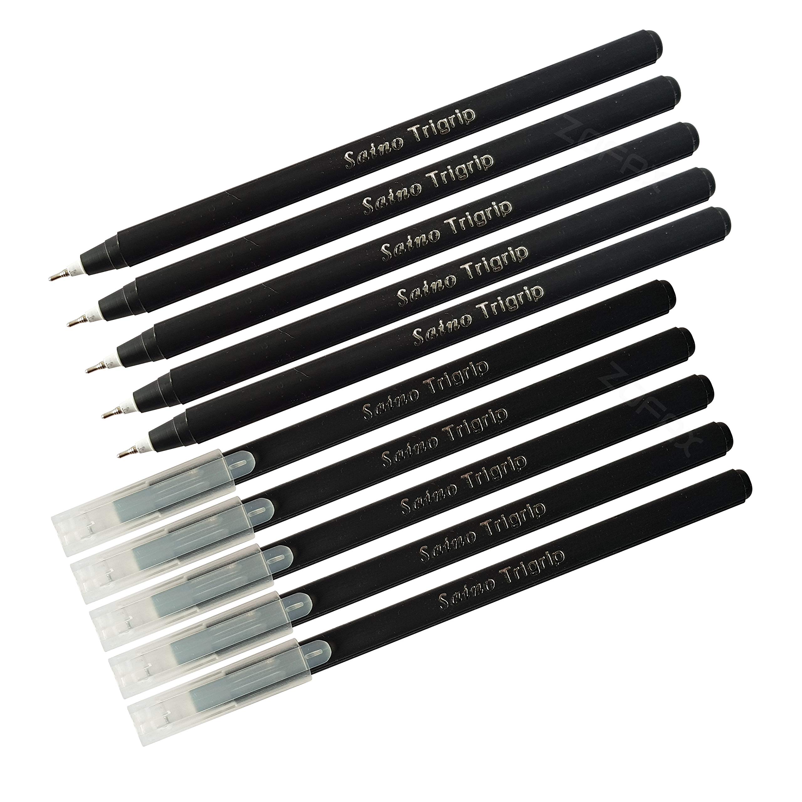 SAINO Trigrip Ballpoint Pens Triangular Grip Multi Pack Smooth Biros ...
