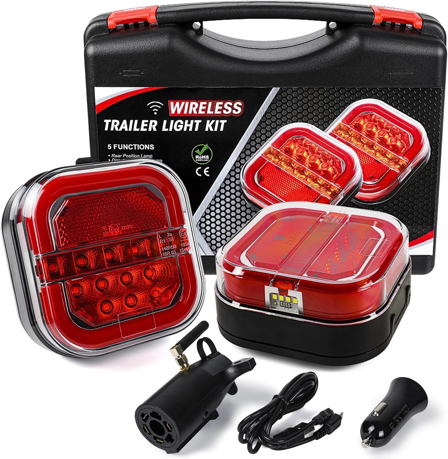 Amazon.com: WUSHIXAN Wireless Trailer Lights, 2 Mounting Options ...