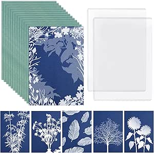 Amazon.com: 32 Sheets Sun Print Paper Kit Cyanotype Paper, A5 Sun Art ...