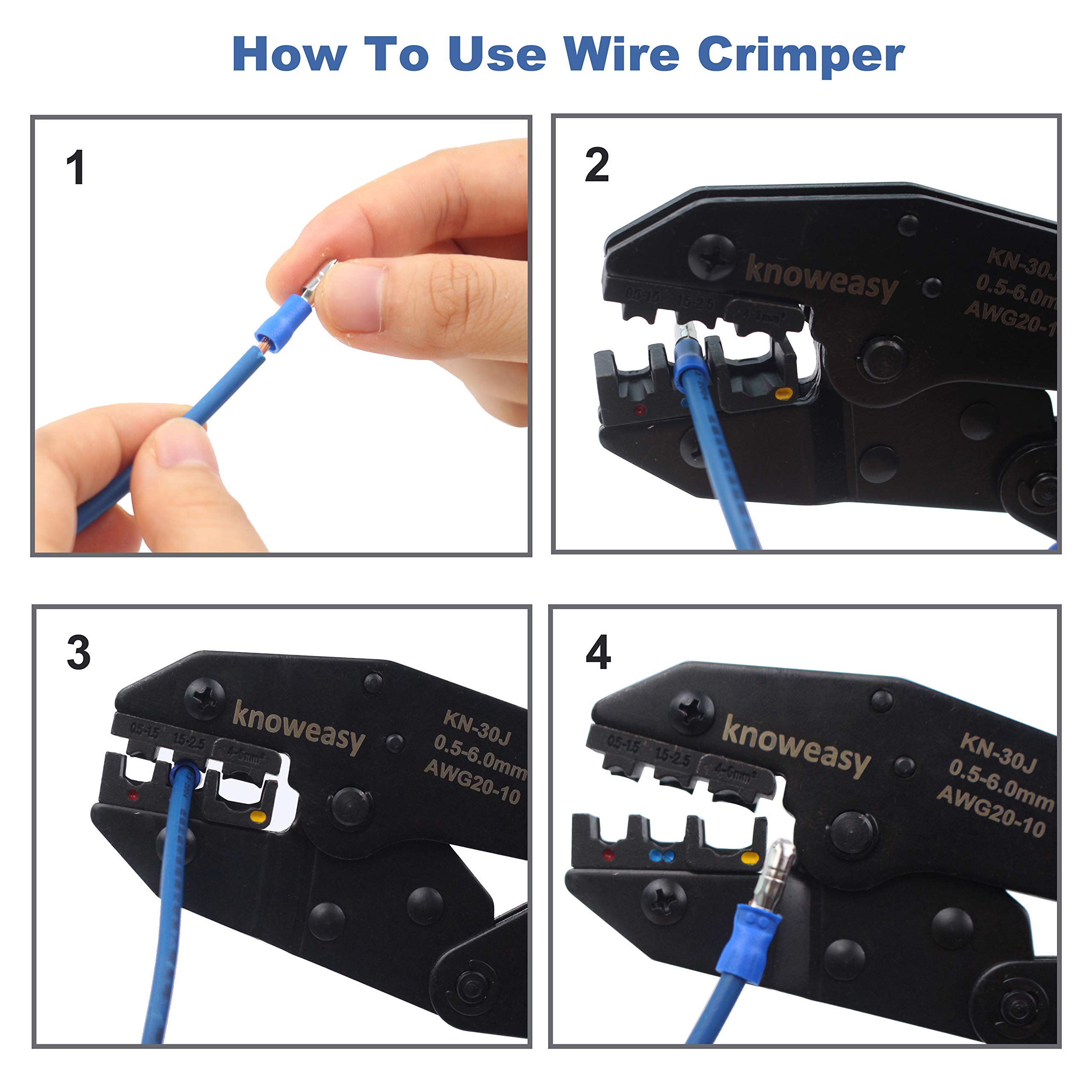 Wire Terminals Crimper Kit, Knoweasy Insulated Wire Terminals ...