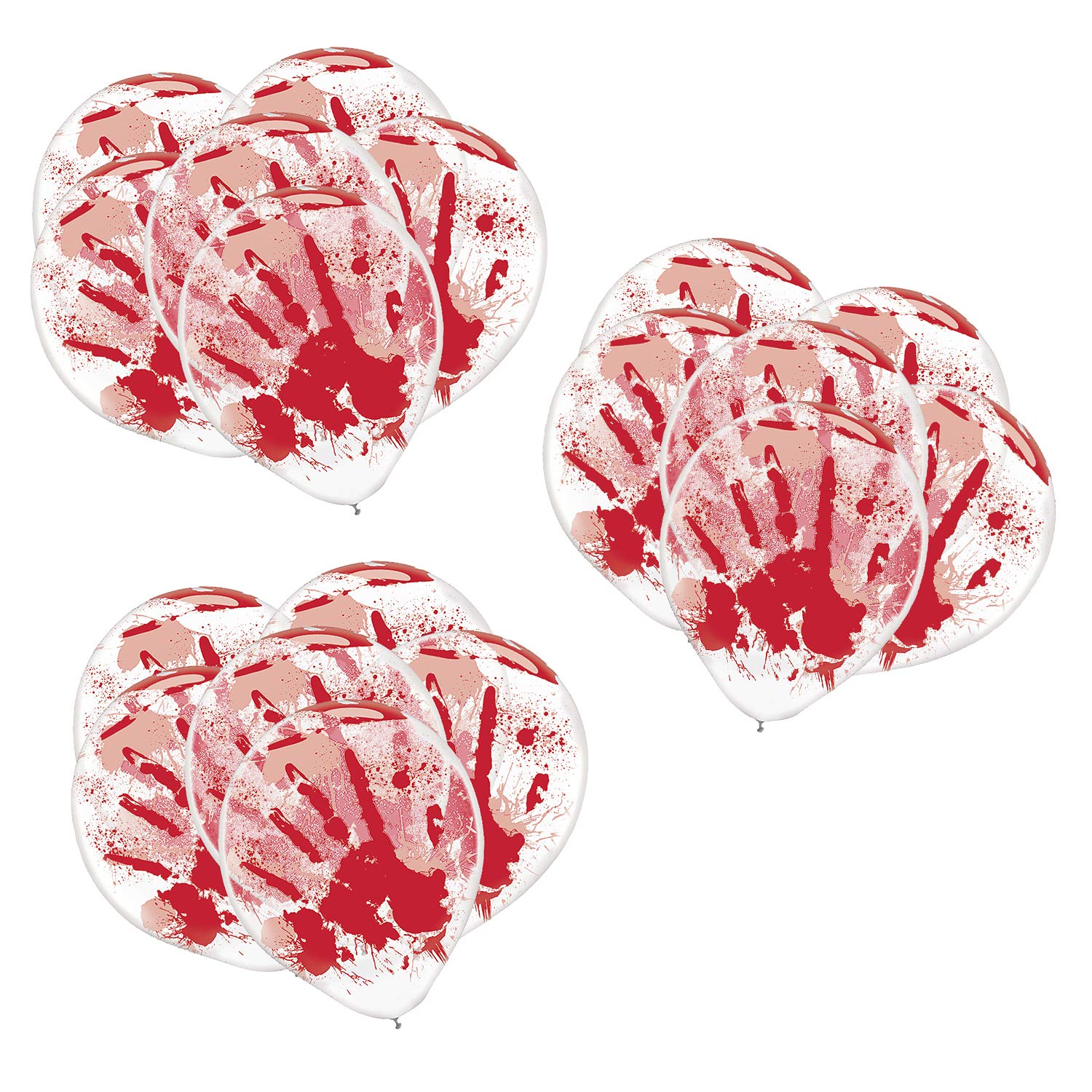 amscan Blood-Splattered Clear Latex Balloons | 18 Count | Great for ...