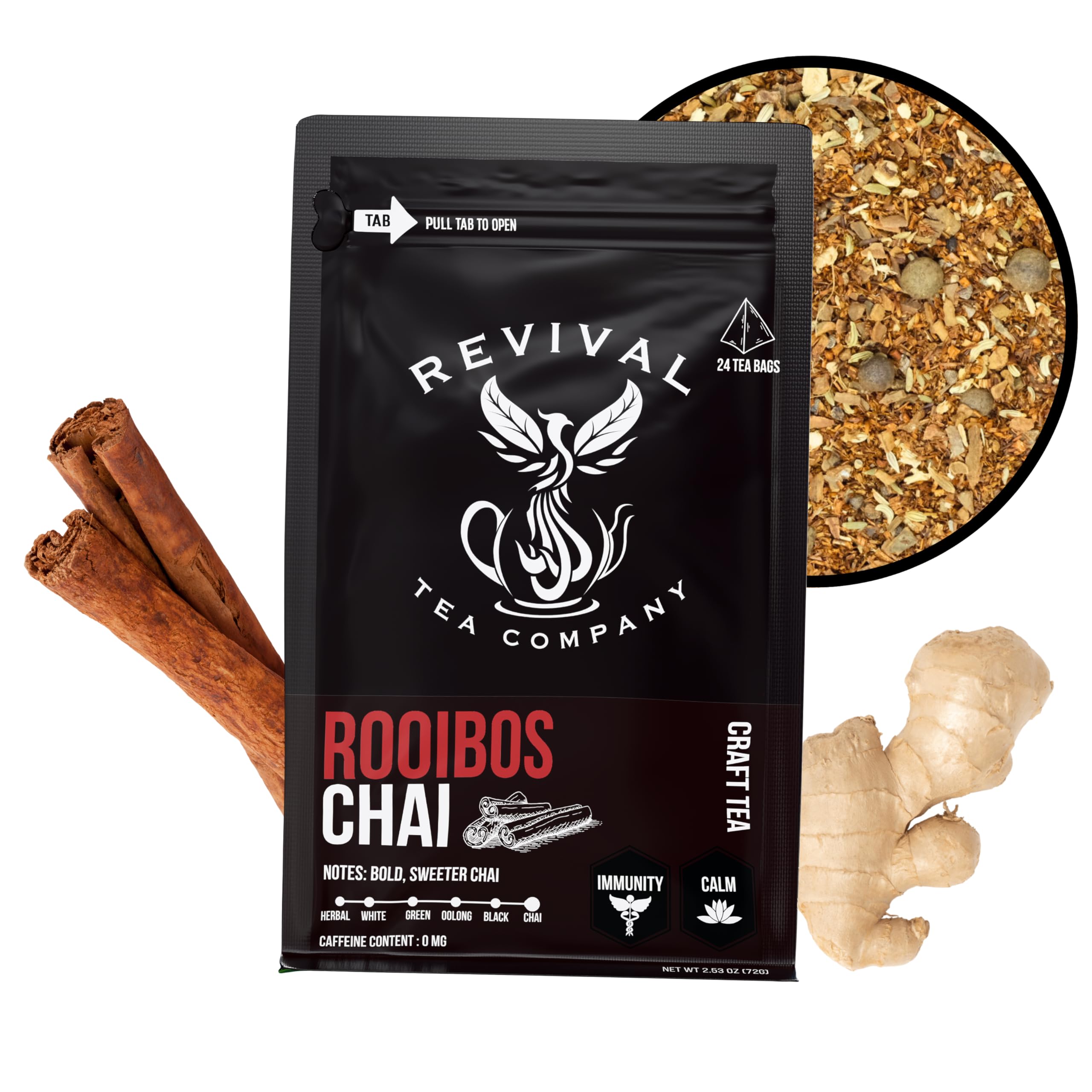 Amazon.com : Revival Tea Company Rooibos Chai Tea - Rooibos Red Tea ...