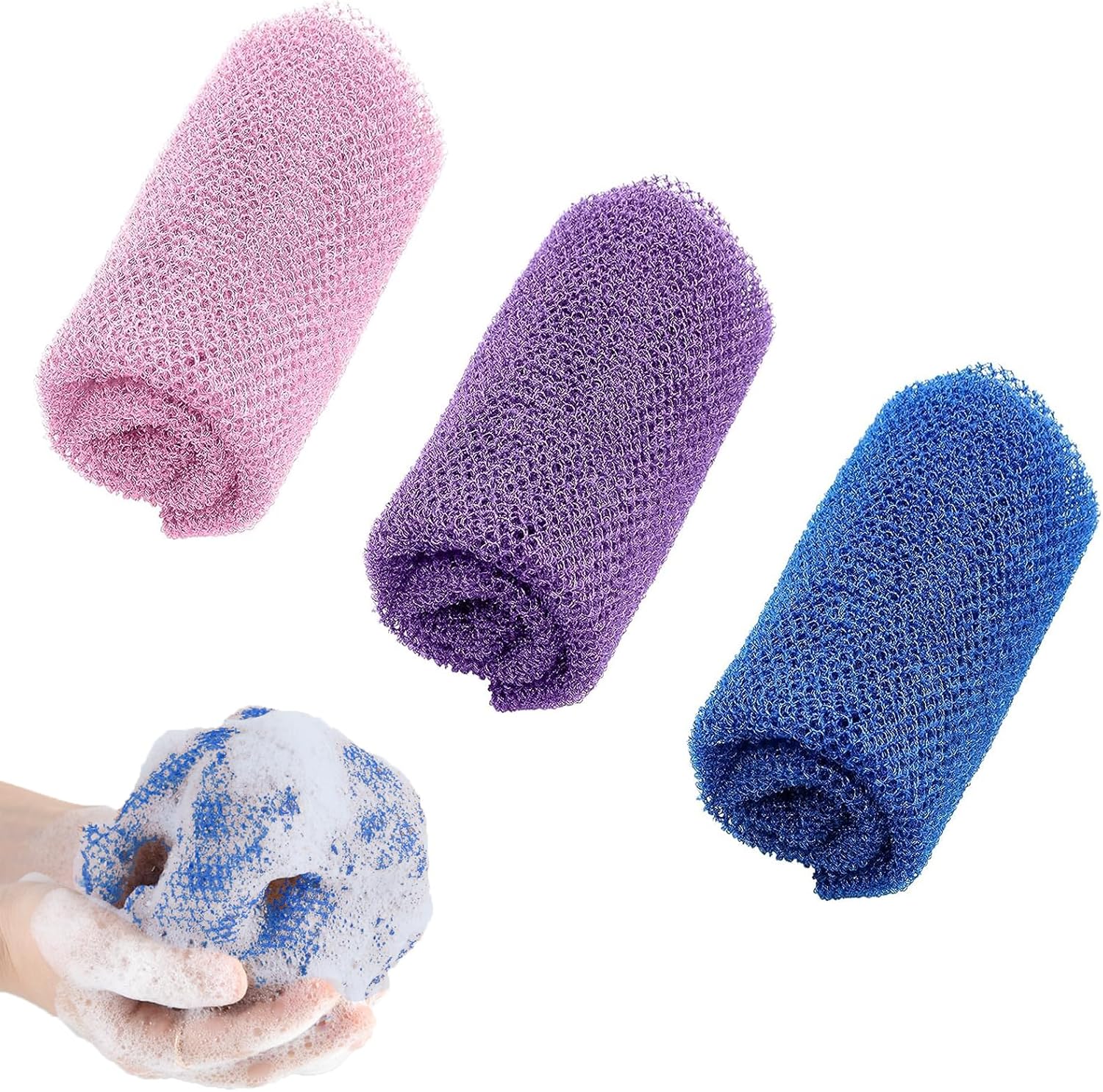 3 Pcs African Exfoliating Net,African Exfoliating Sponge,Nylon Back ...