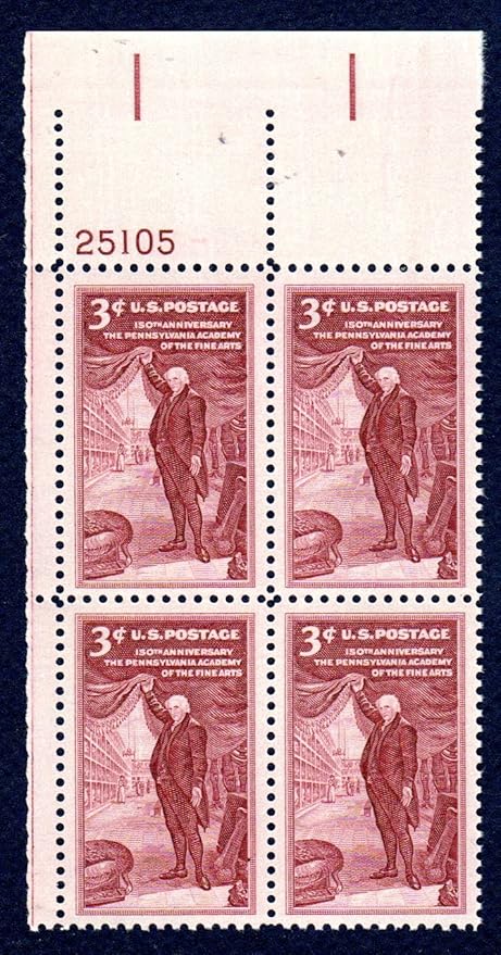 Amazon.com: Postage Stamps United States. Plate Block #25105 of Four 3 ...