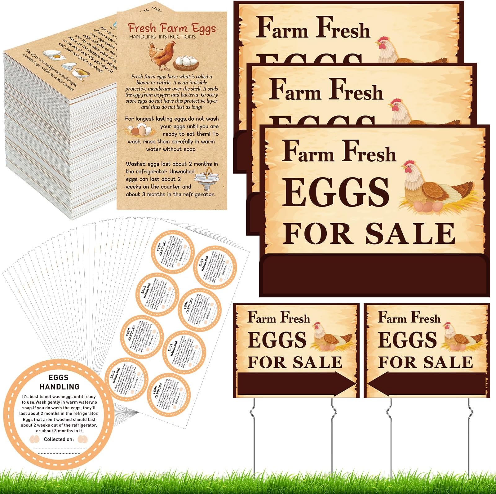 Amazon.com : Sintuff 5 Pcs Farm Fresh Eggs for Sale Sign 12 x 16 Inch ...