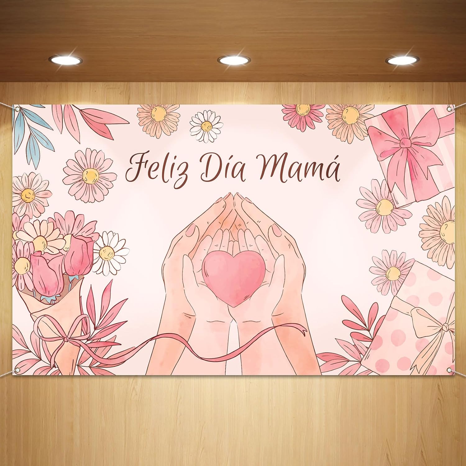 Amazon.com : Sunwer Feliz Dia Mama Photo Booth Backdrop Spanish Happy ...