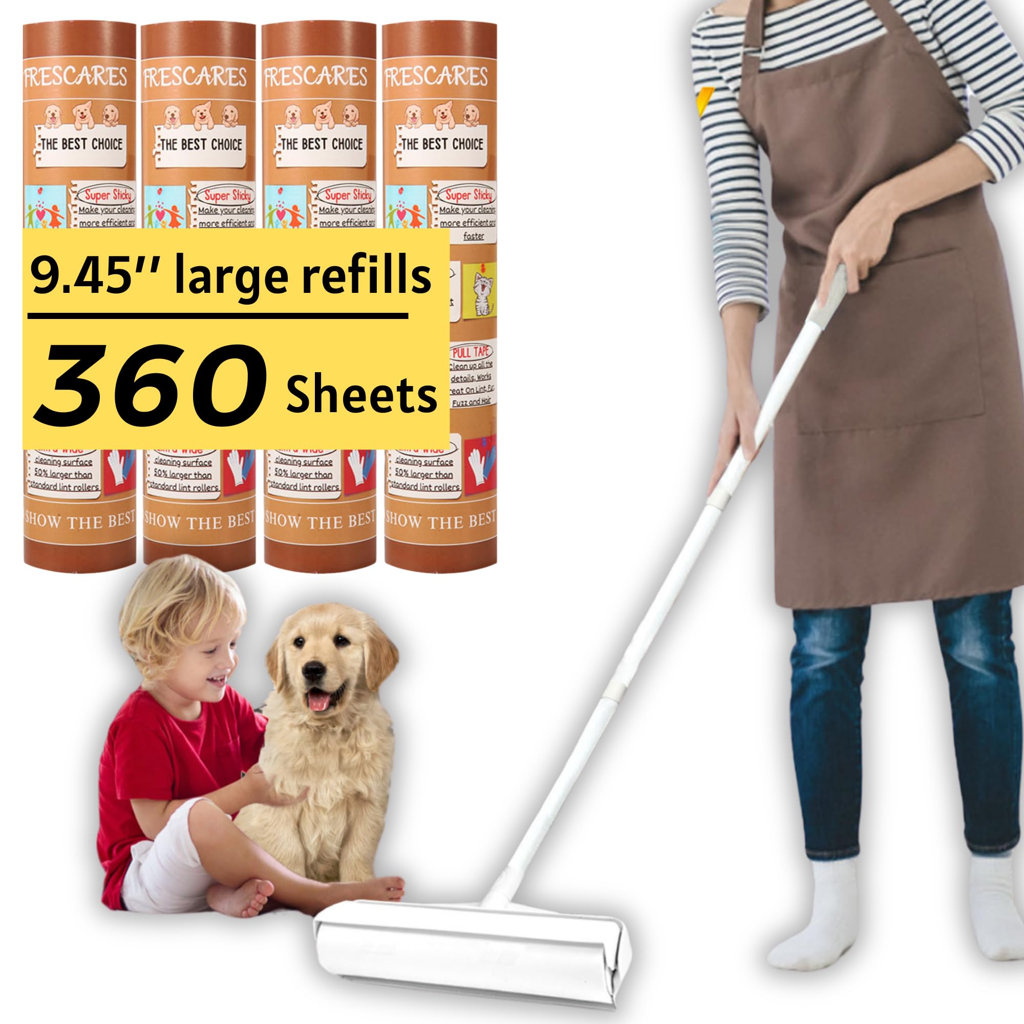 Amazon.com: 45 Inch Long Handle Lint Roller Extra Sticky for Carpet, 9. ...