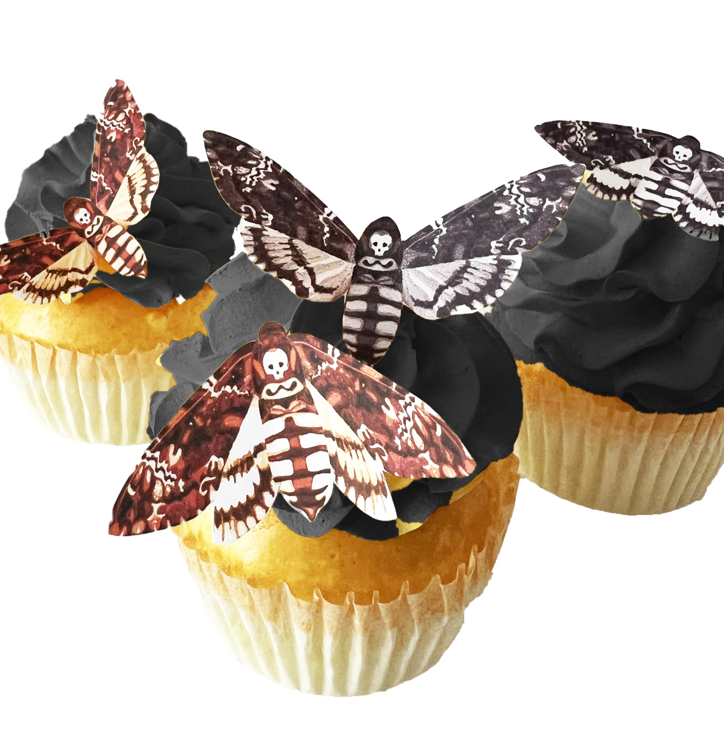 Amazon.com: Edible Small Death Head Moth Assorted Set of 24 - Wafer ...