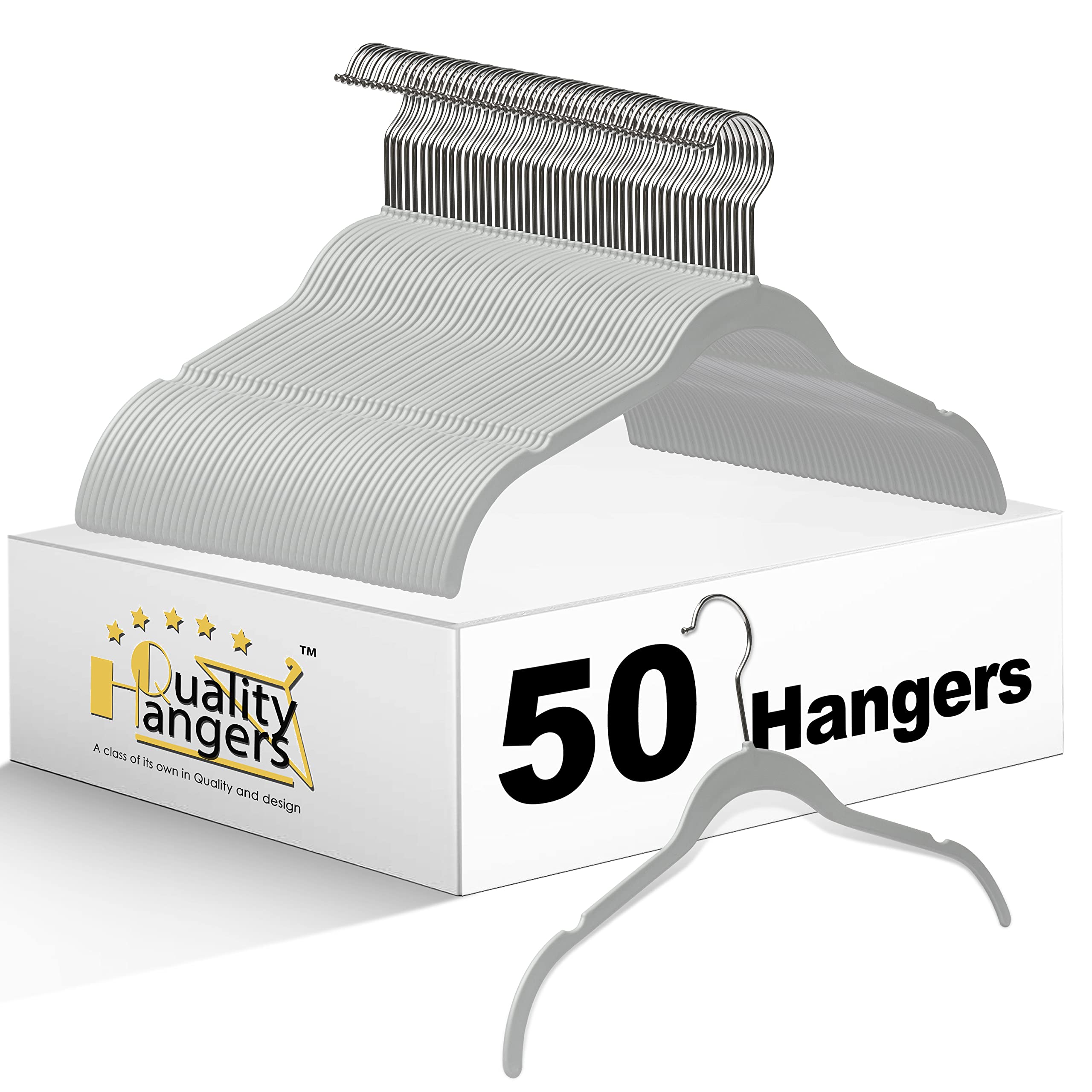 Snapklik.com : Quality Hangers Clothes Hangers 50 Pack - Non-Velvet ...