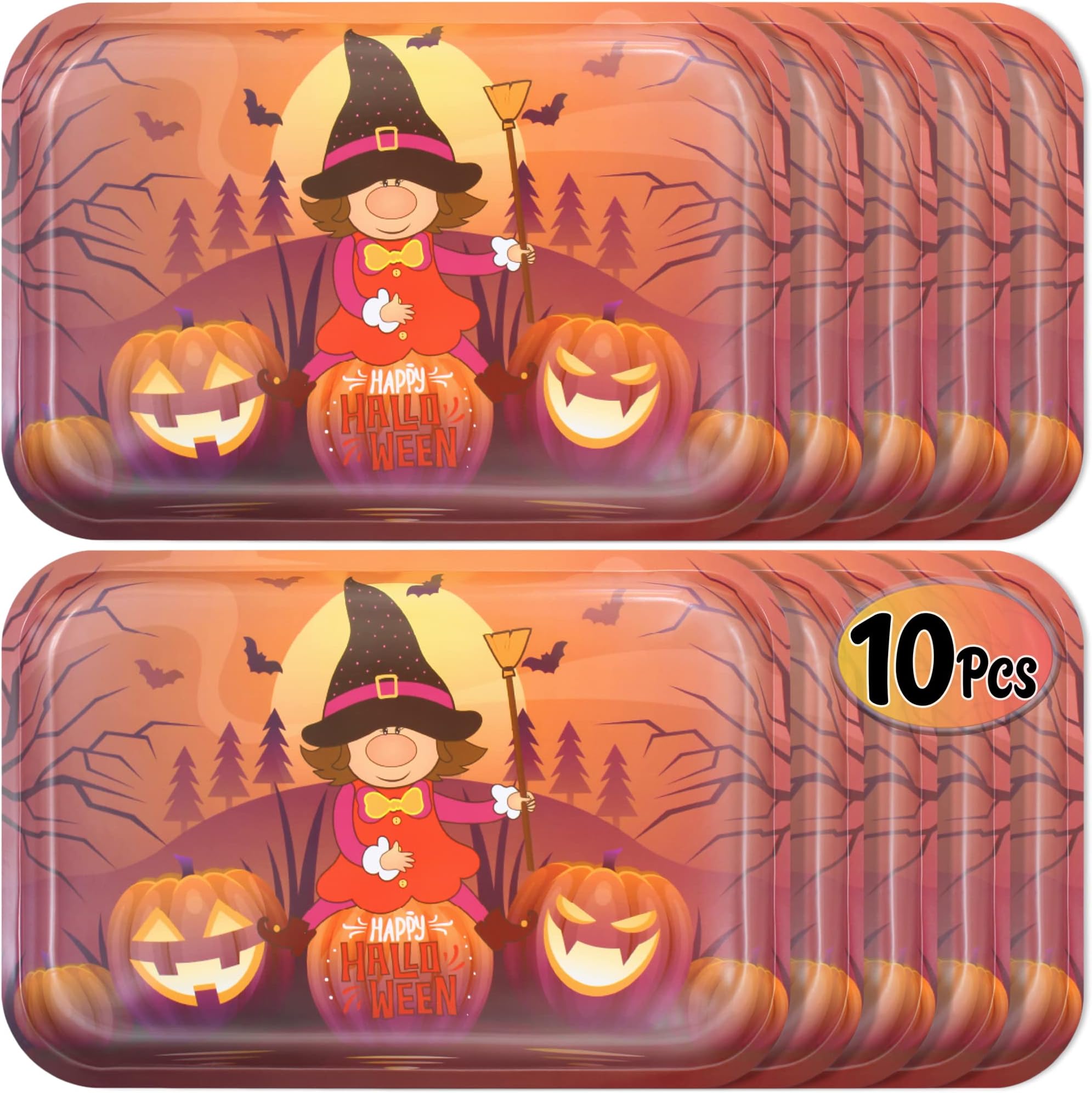 Amazon.com: Anapoliz 10 Pcs Plastic Spooky Gnome Snack Trays | Reusable ...